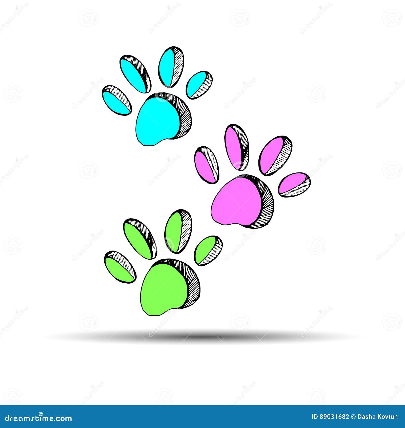 Animal Vector Print Paw Foot Shape Illustration Stock Vector ...