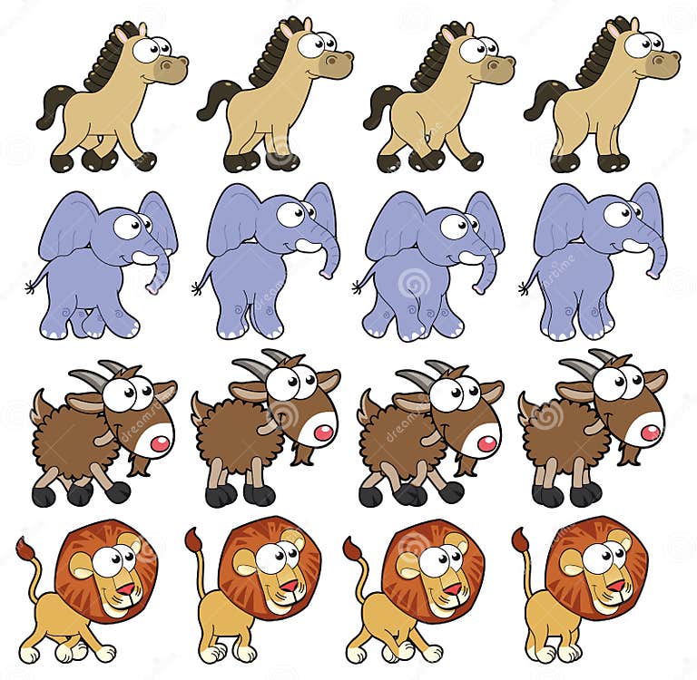Animal Walking animations. stock vector. Illustration of pose - 21813987