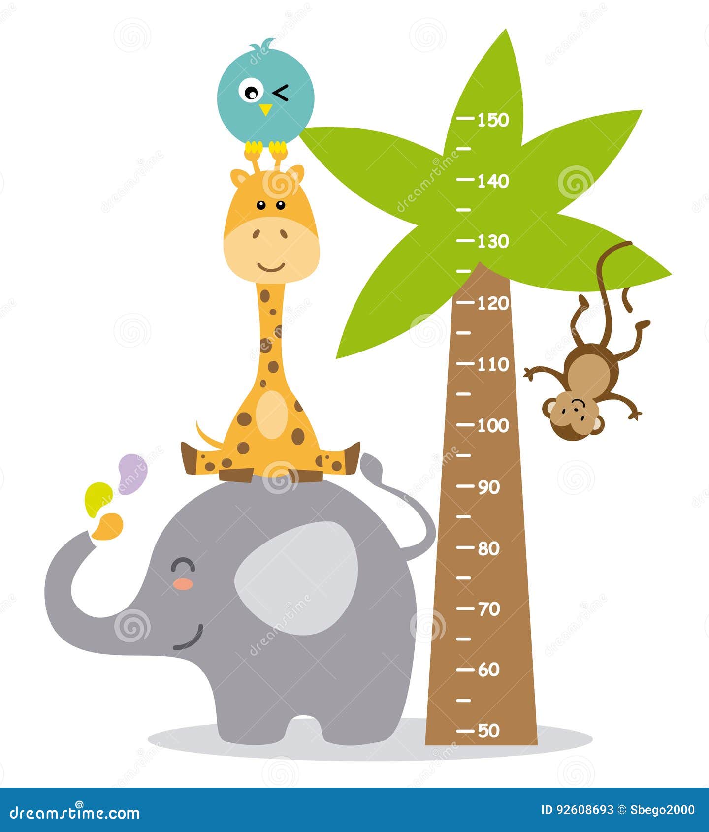 Animal wall meter stock vector. Illustration of measure - 92608693