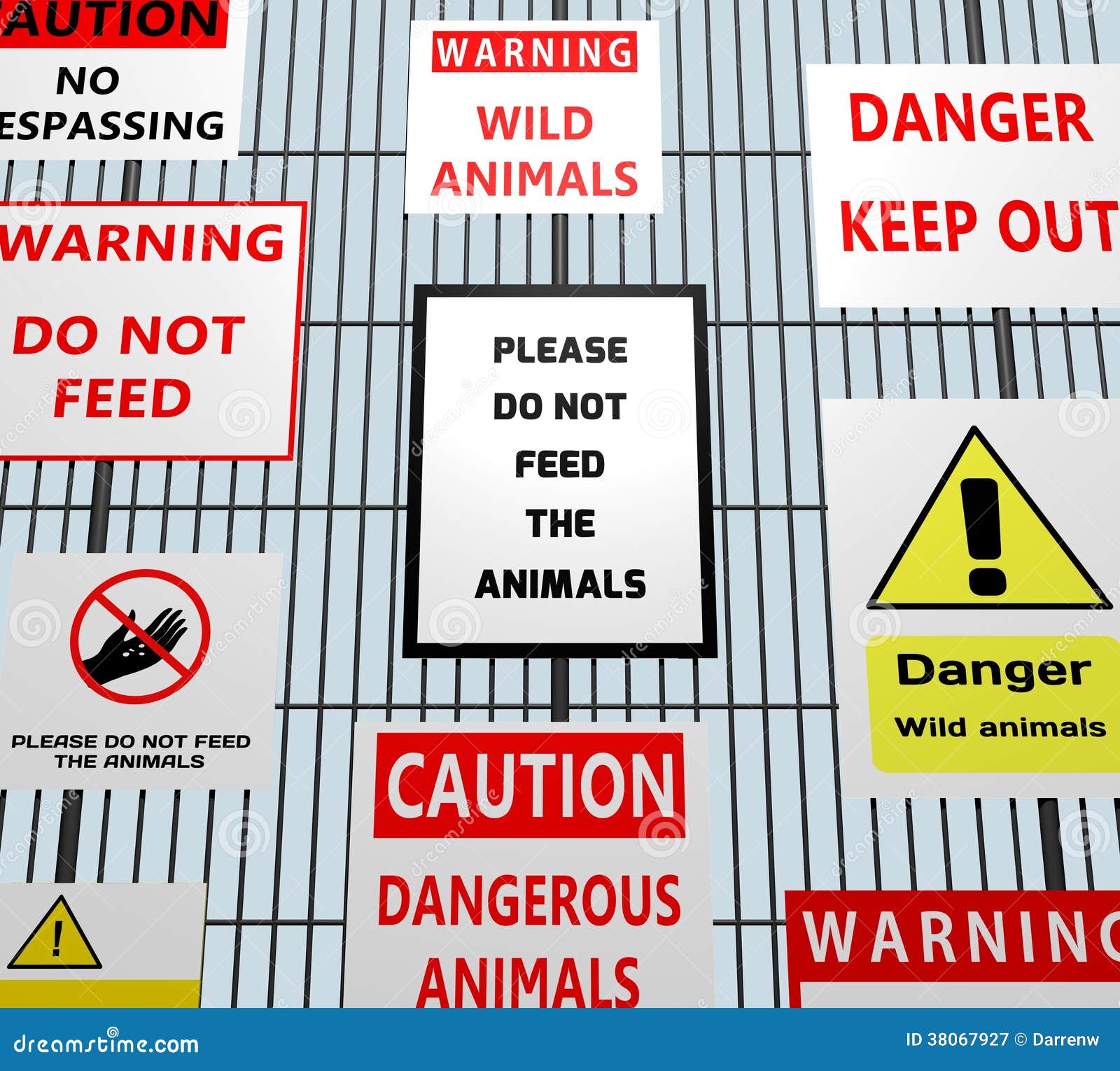 Animal Warning Signs stock illustration. Illustration of sign - 38067927