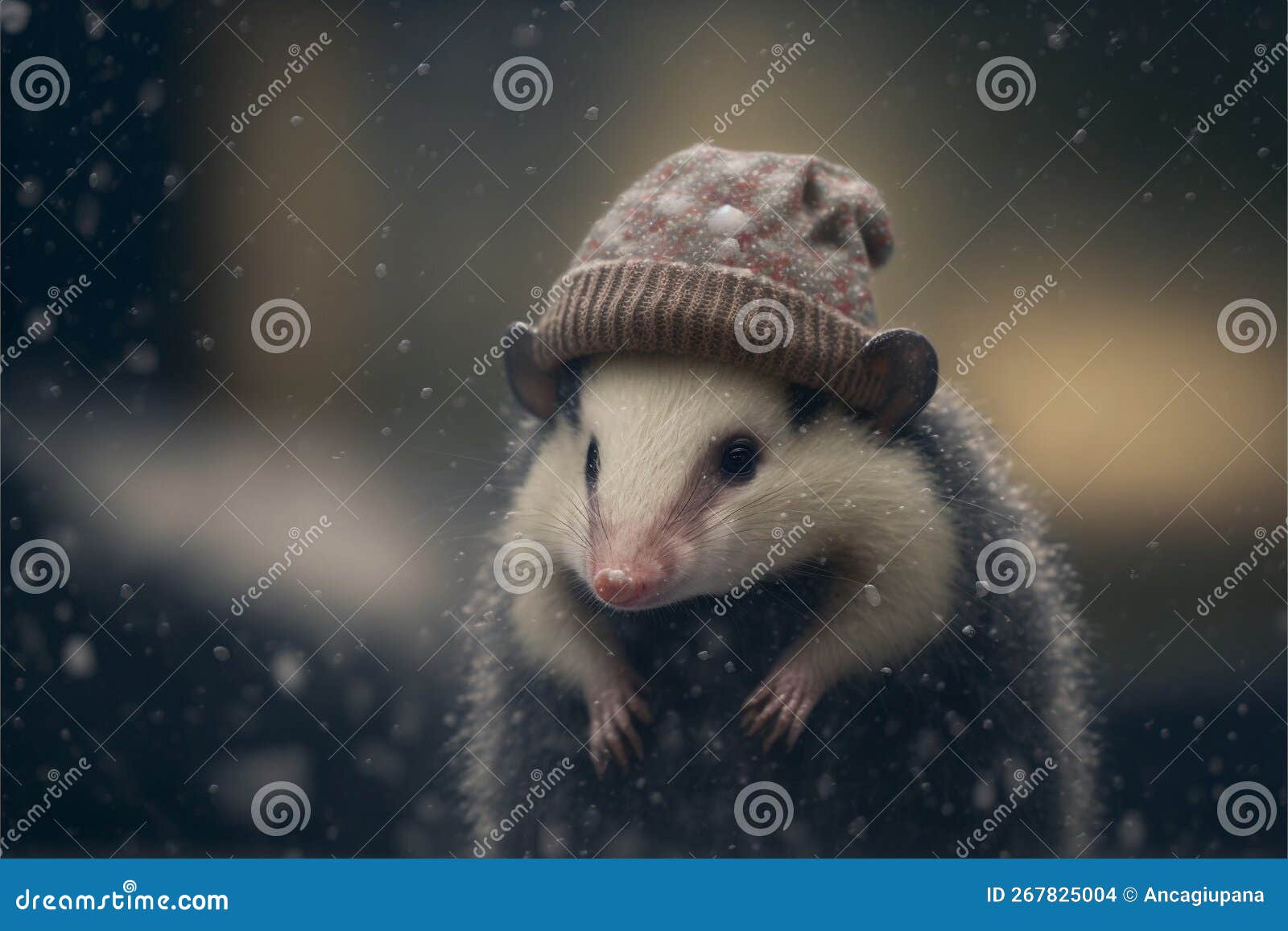 Animal Wearing Warm Winter Hat during Cold Winter. AI Generated Stock ...