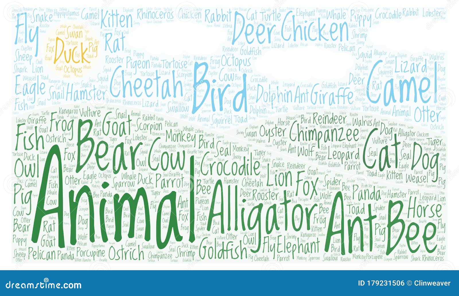 Animal Word Cloud stock photo. Image of words, pets - 179231506