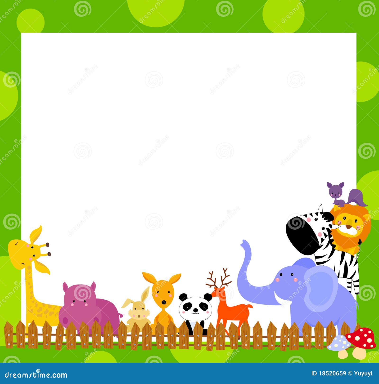 Animal y marco ilustración del vector. Ilustración de marco - 18520659