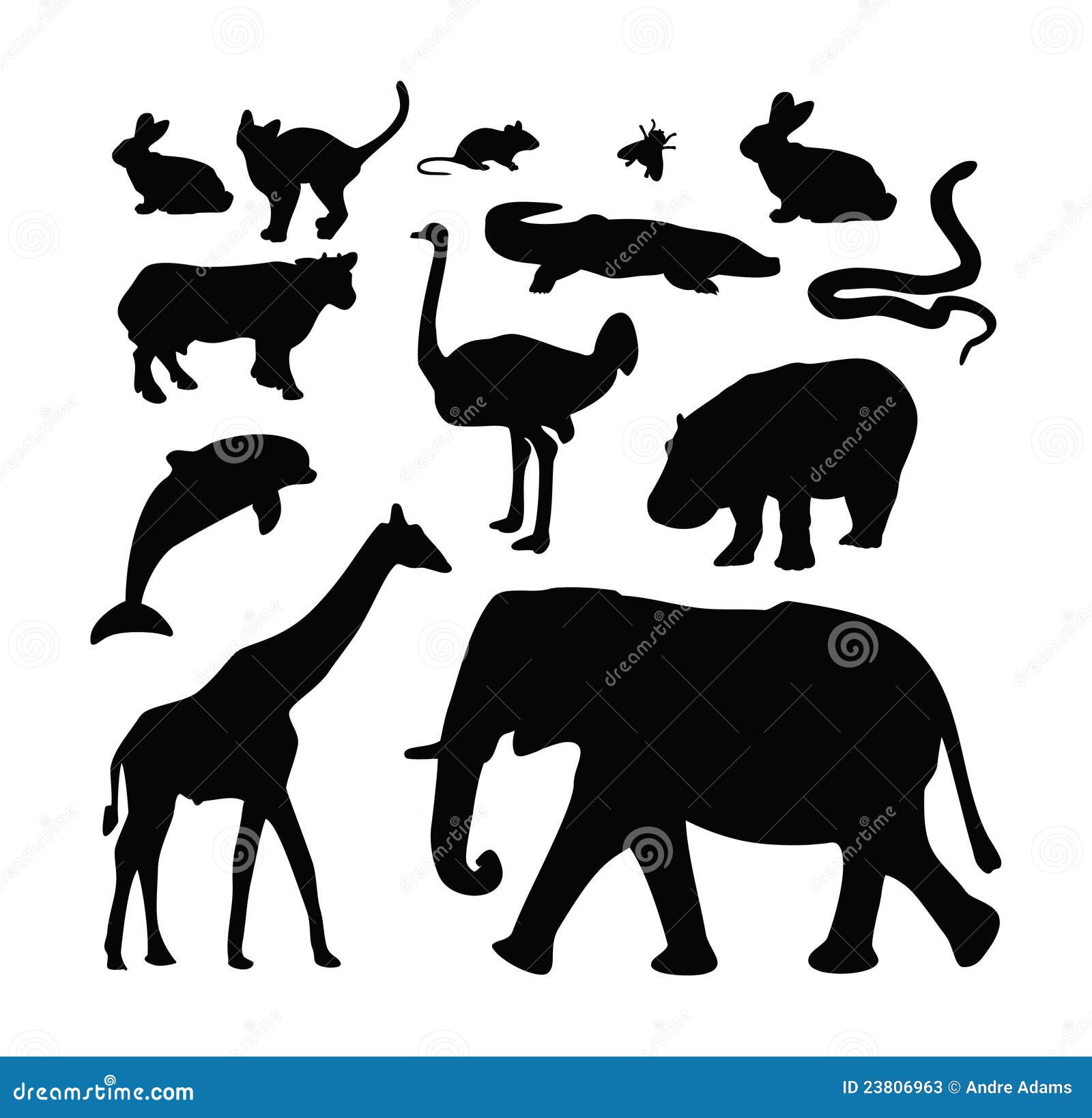 Animal Zoo Silhouette Collection Stock Illustrations – 12,589 Animal ...
