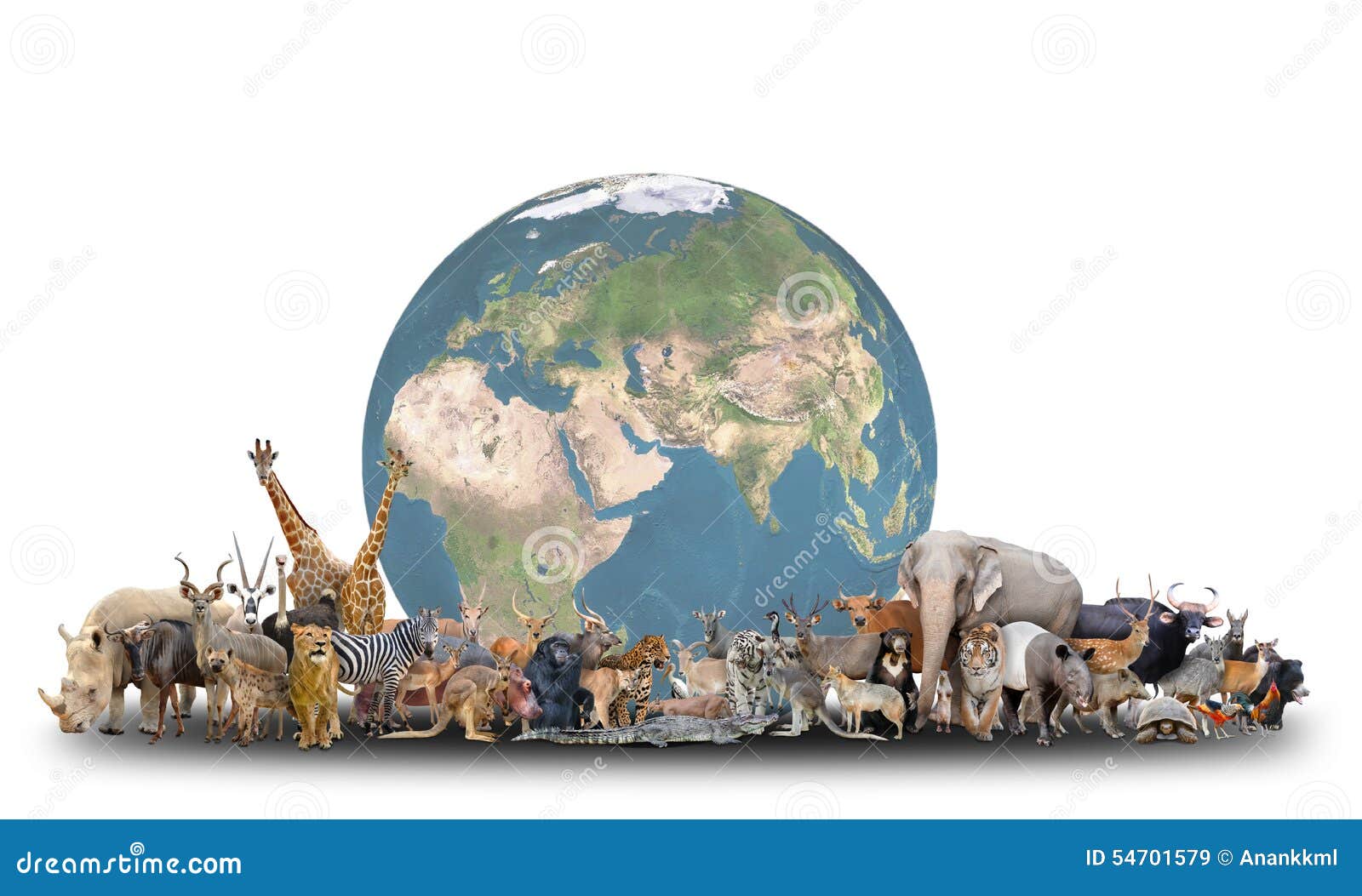 Animale Del Mondo Con Pianeta Terra Immagine Stock - Immagine di ...