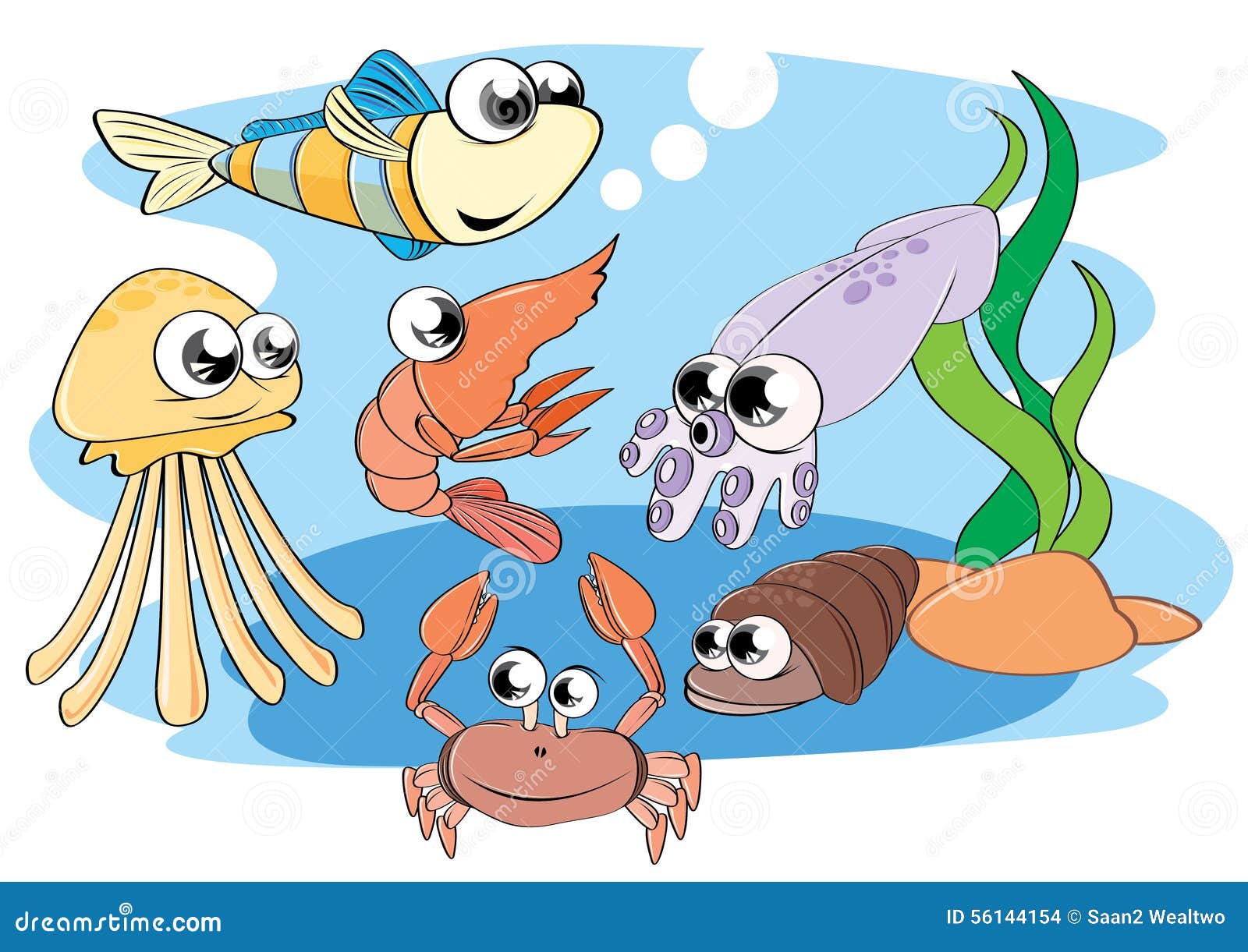 Animales acuáticos ilustración del vector. Ilustración de animales ...