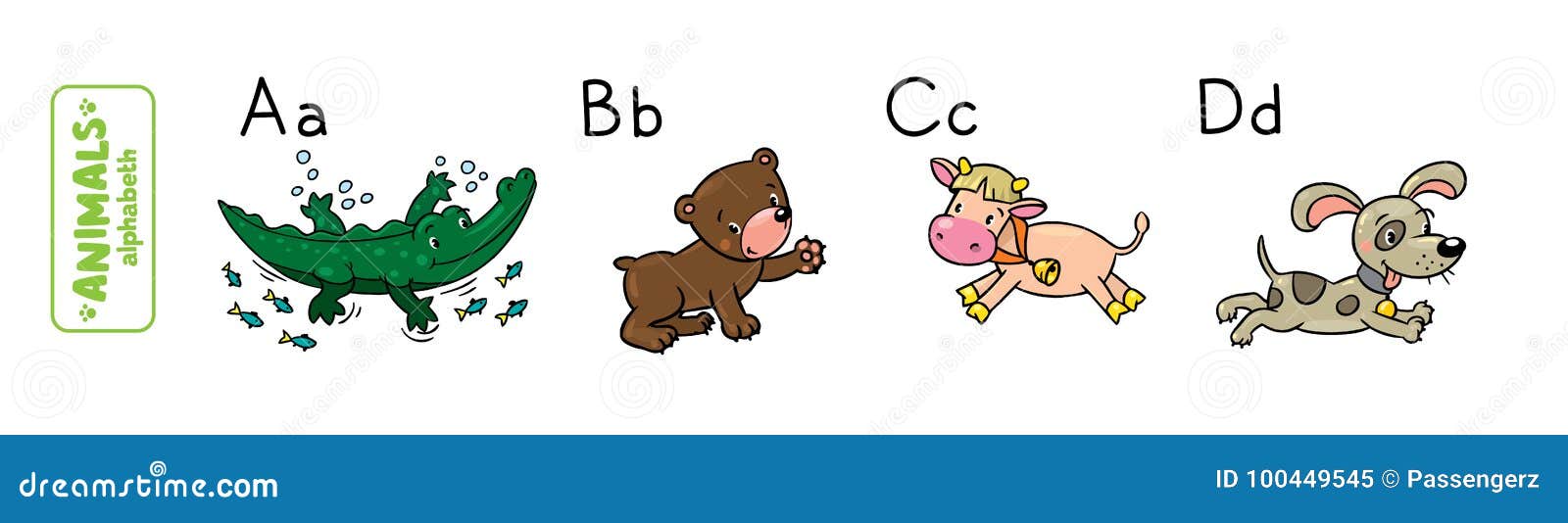 Animales alfabeto o ABC ilustración del vector. Ilustración de perro ...