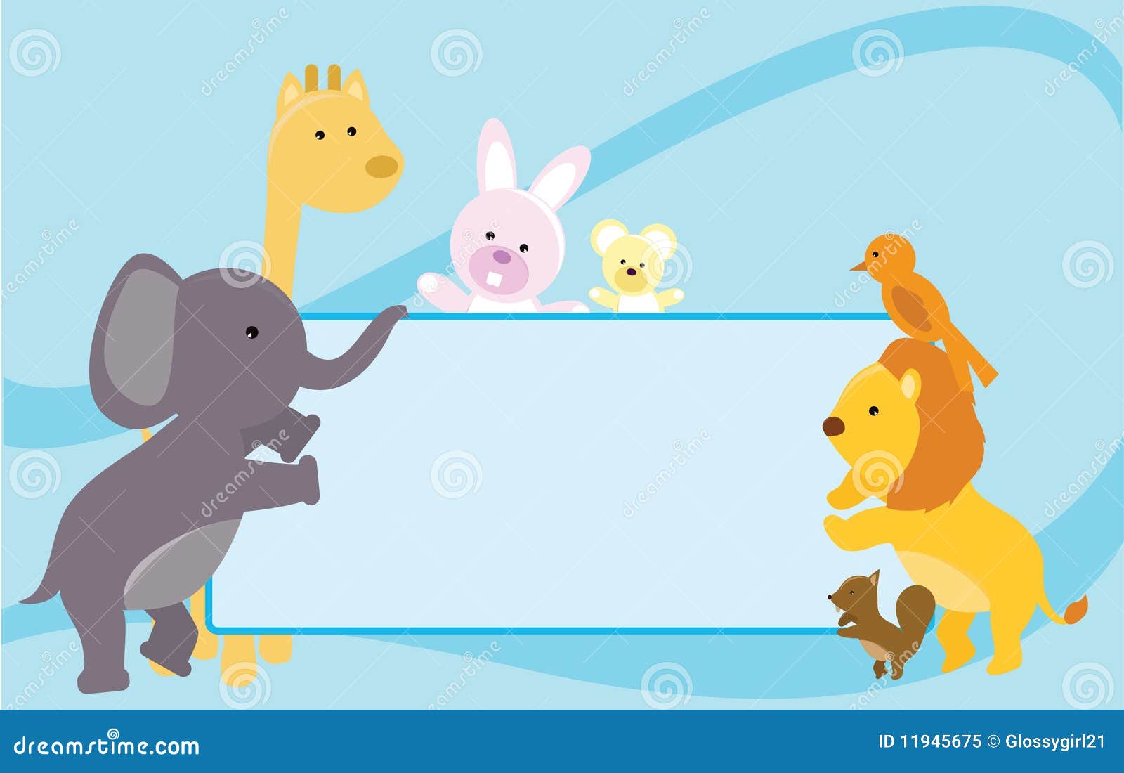 Animales con las banderas ilustración del vector. Ilustración de modelo ...