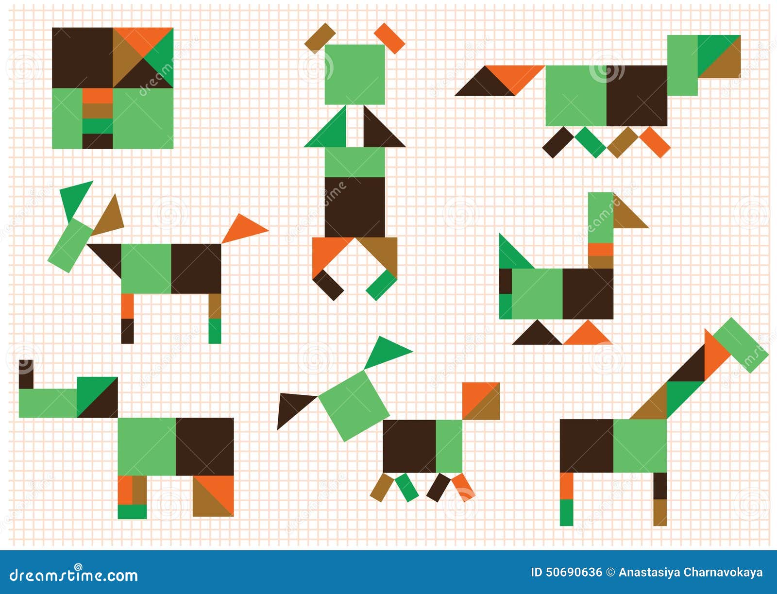 Animales de las figuras ilustración del vector. Ilustración de ganso ...