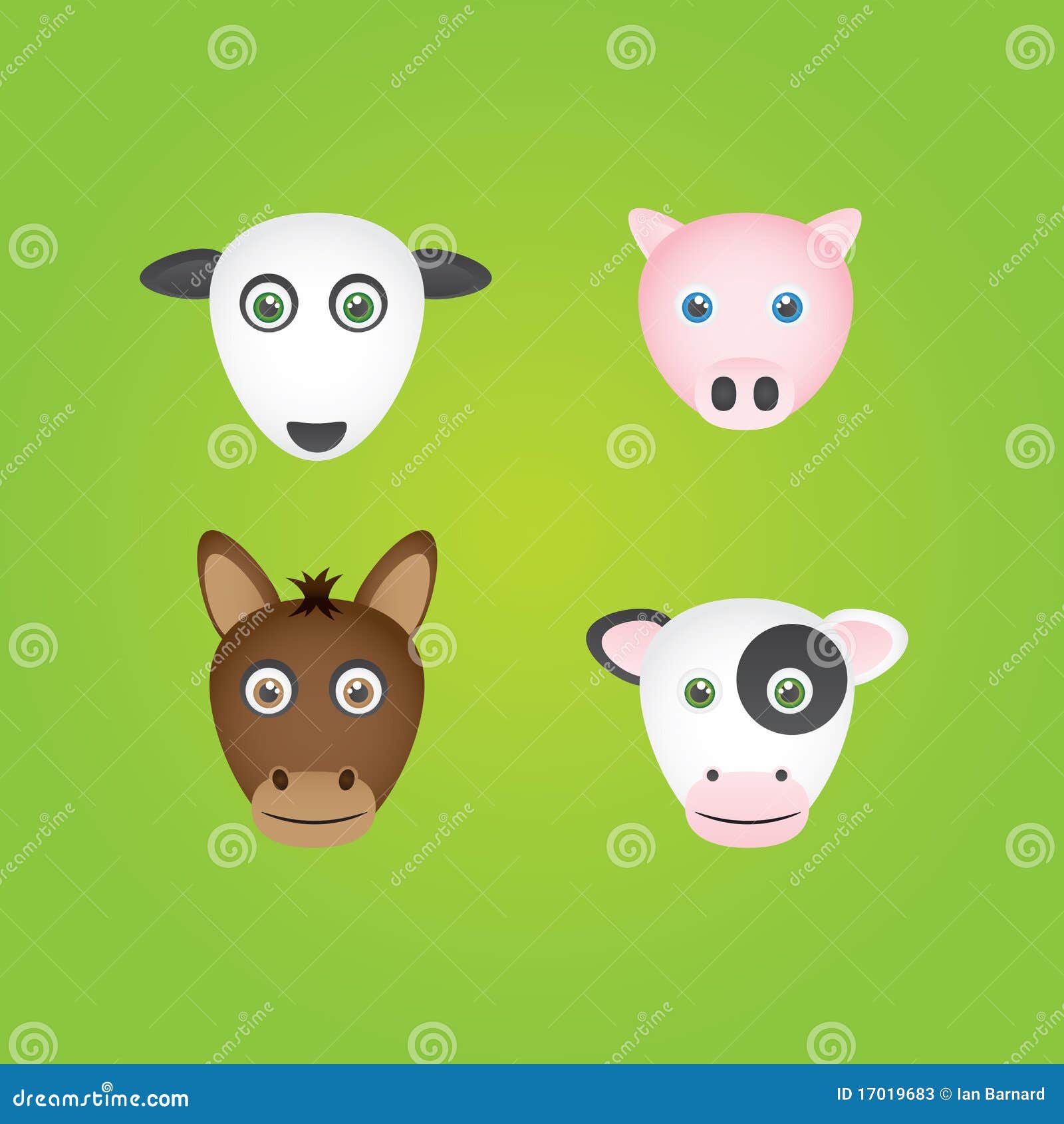 Animales del corral ilustración del vector. Ilustración de cerdo - 17019683