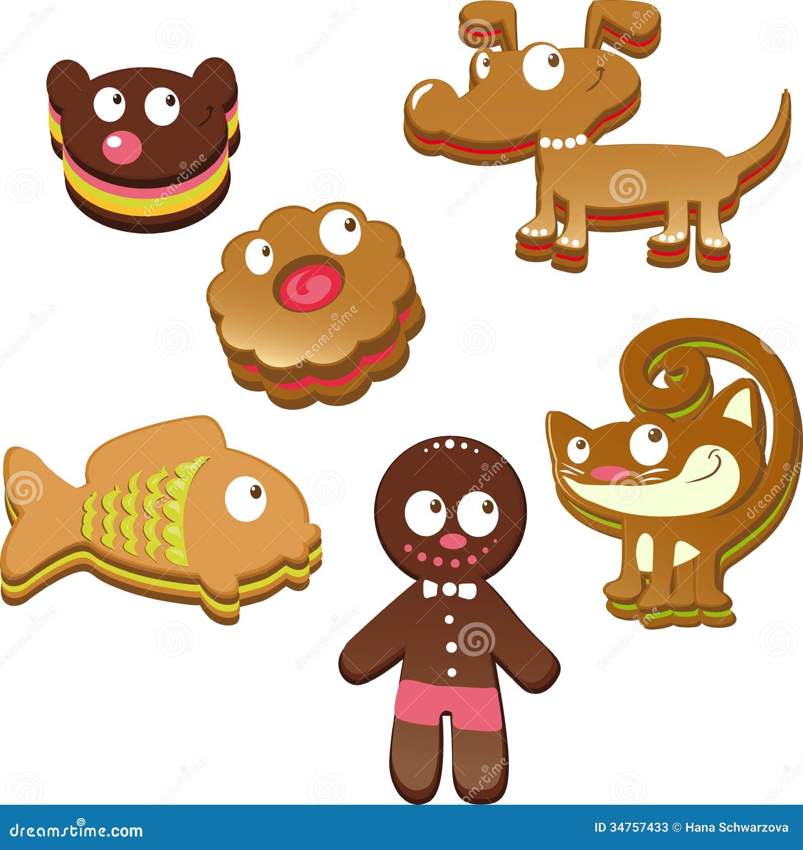 Animales Del Pan De Jengibre Ilustración del Vector - Ilustración de ...