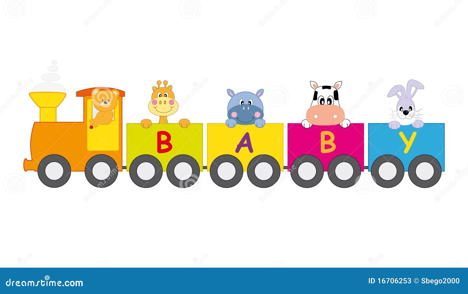 Animales del tren ilustración del vector. Ilustración de tren - 16706253