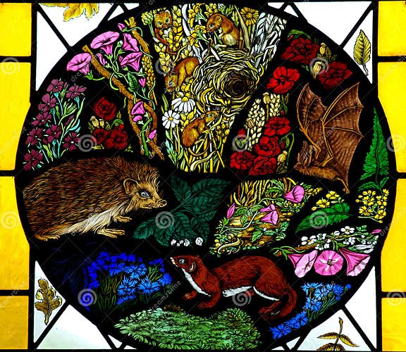 Animales en vitral. imagen de archivo. Imagen de plantas - 36389553