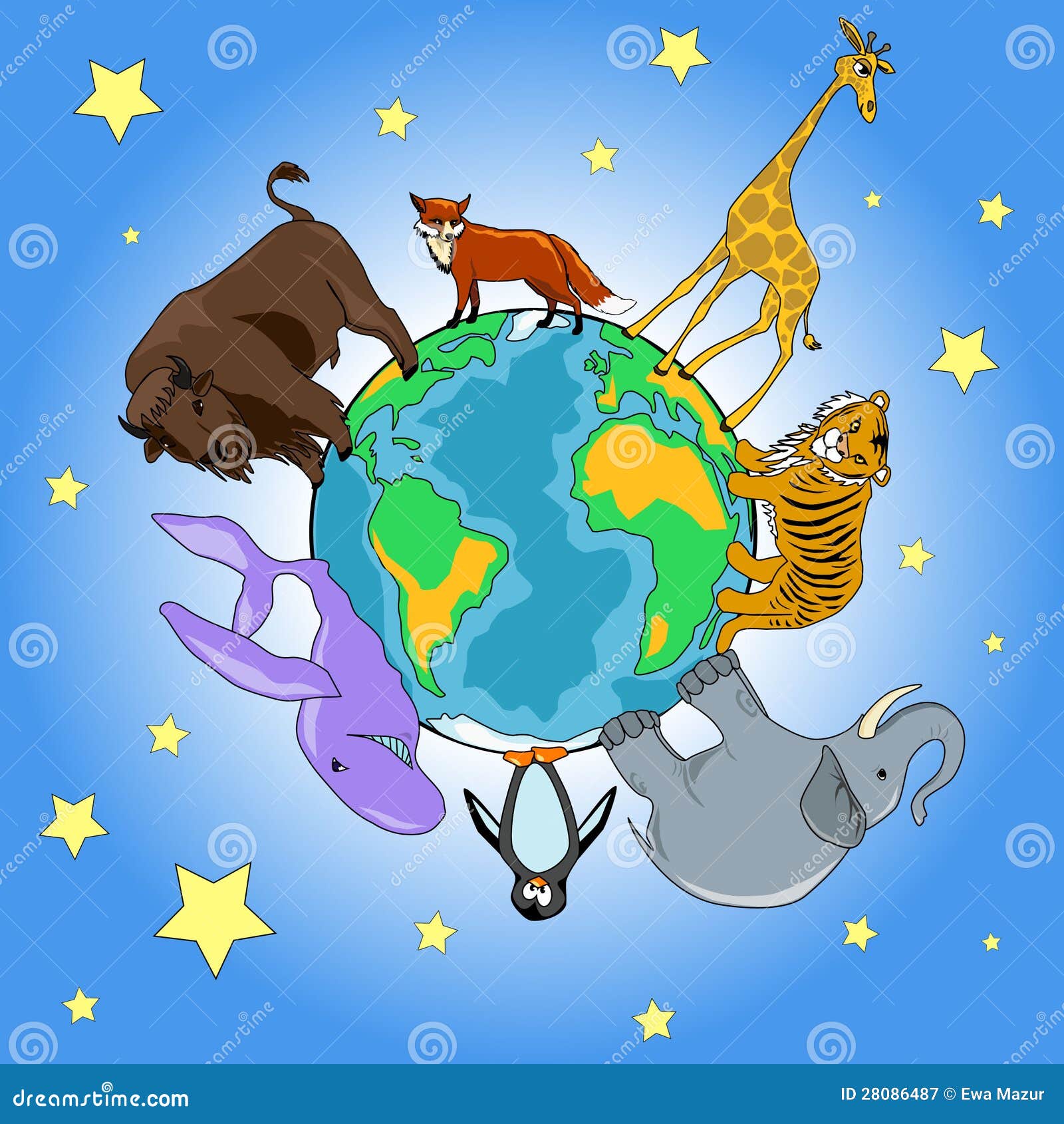 Animals stock vector. Illustration of stars, unity, animals - 28086487
