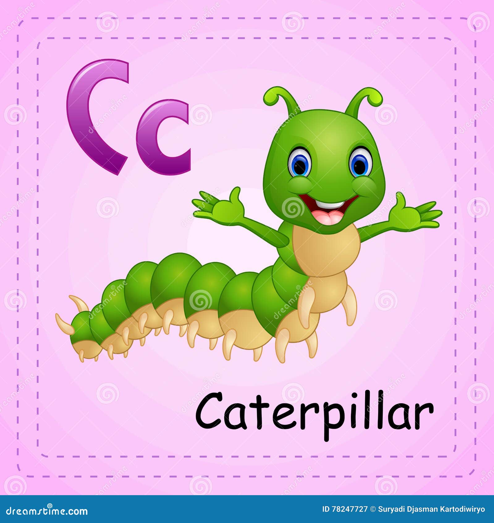 Animals Alphabet: C is for Caterpillar Stock Vector - Illustration of ...