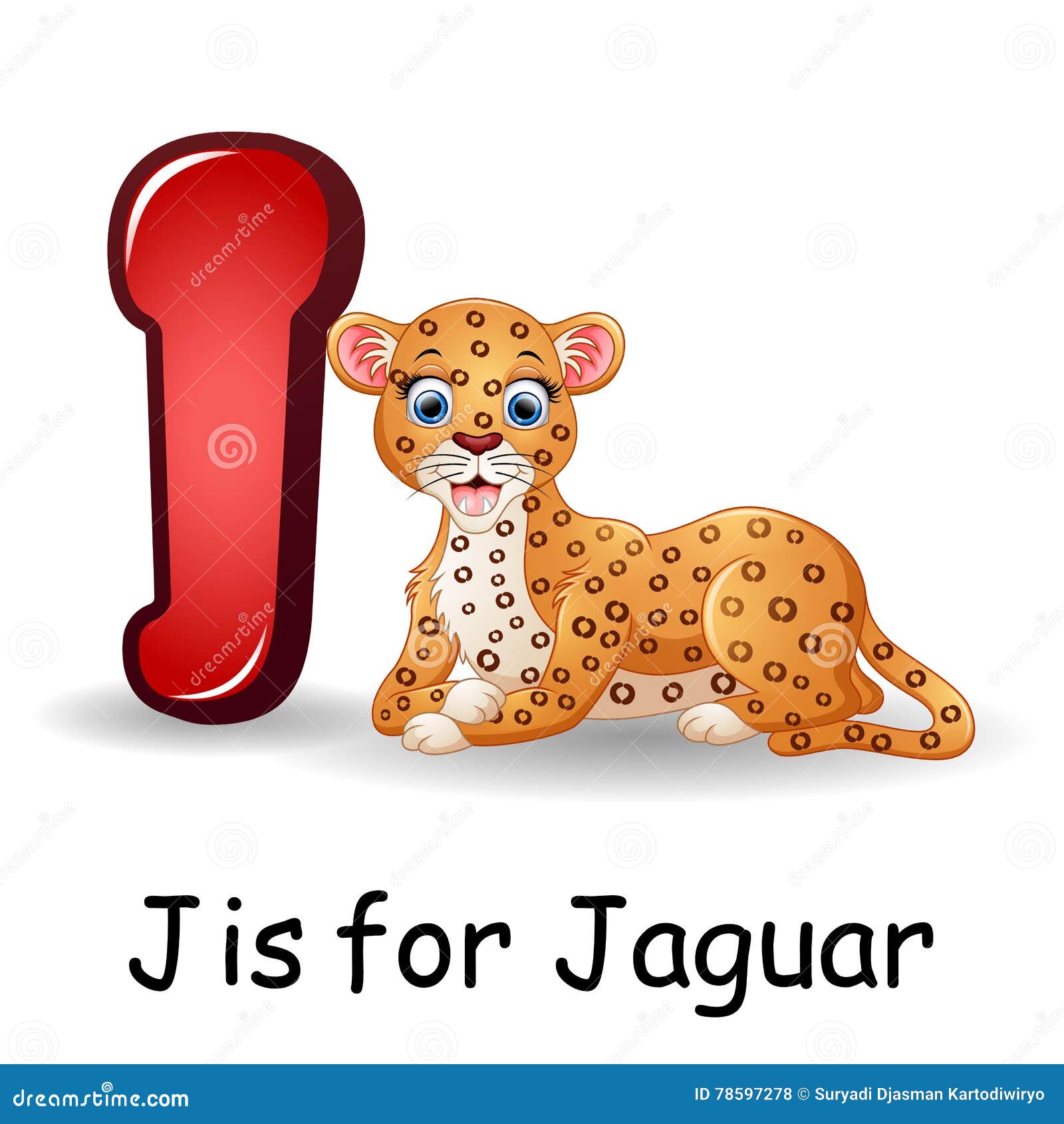 Animals Alphabet: J Is For Jaguar Vector Illustration | CartoonDealer ...