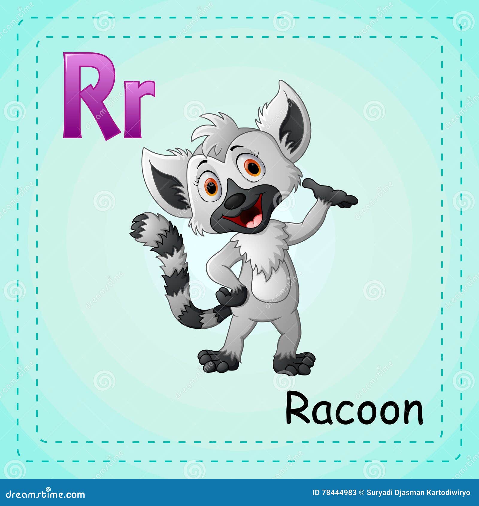 Animals Alphabet: R is for Raccoon Stock Vector - Illustration of ...