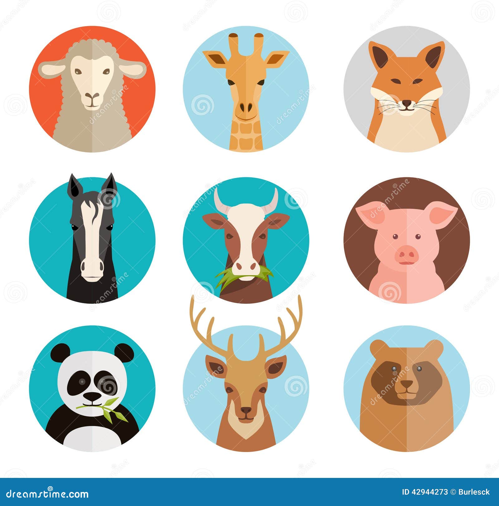 Animals avatars stock vector. Illustration of minimal - 42944273