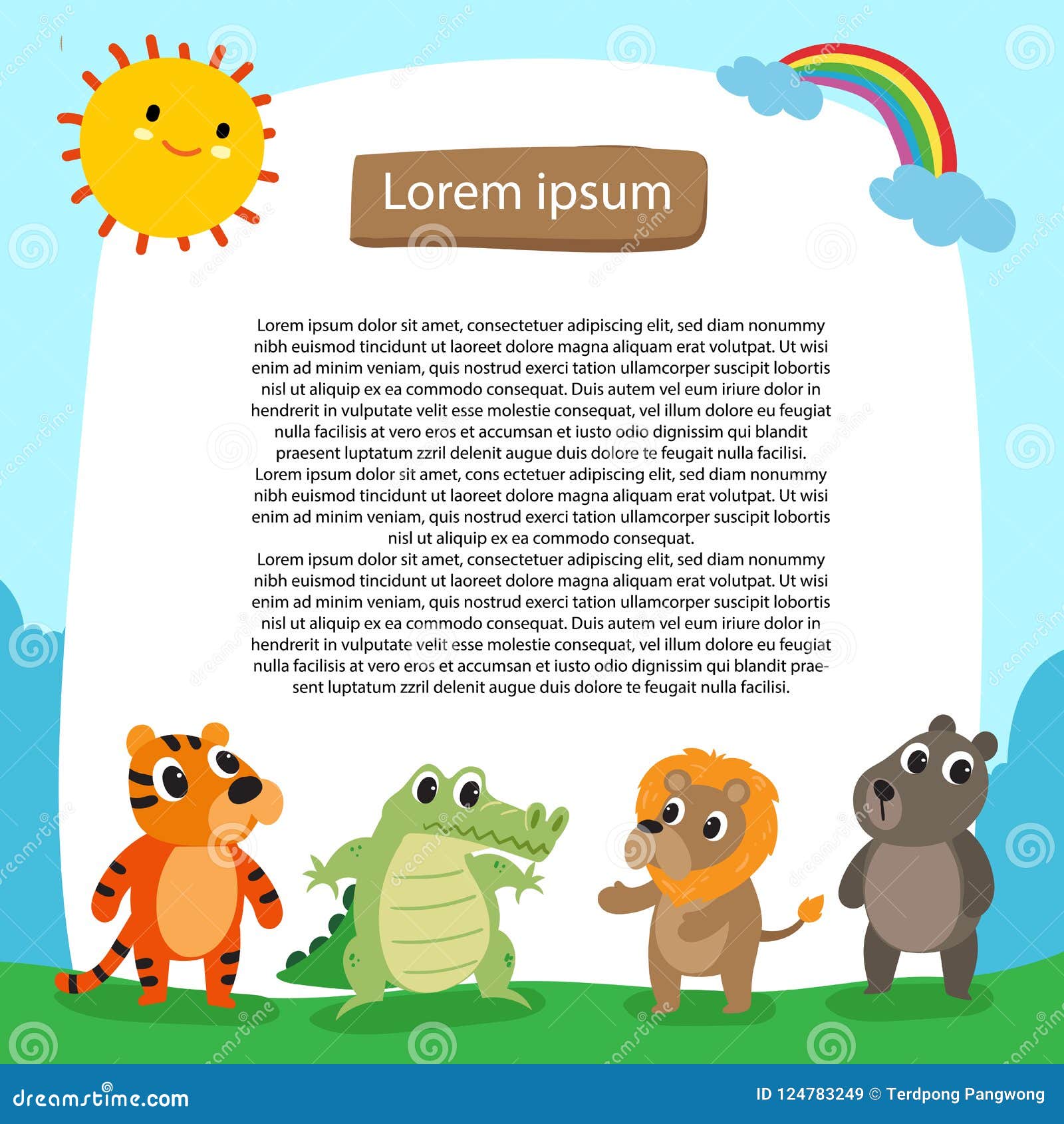 Animals Background Vector Design Stock Vector - Illustration of animal ...