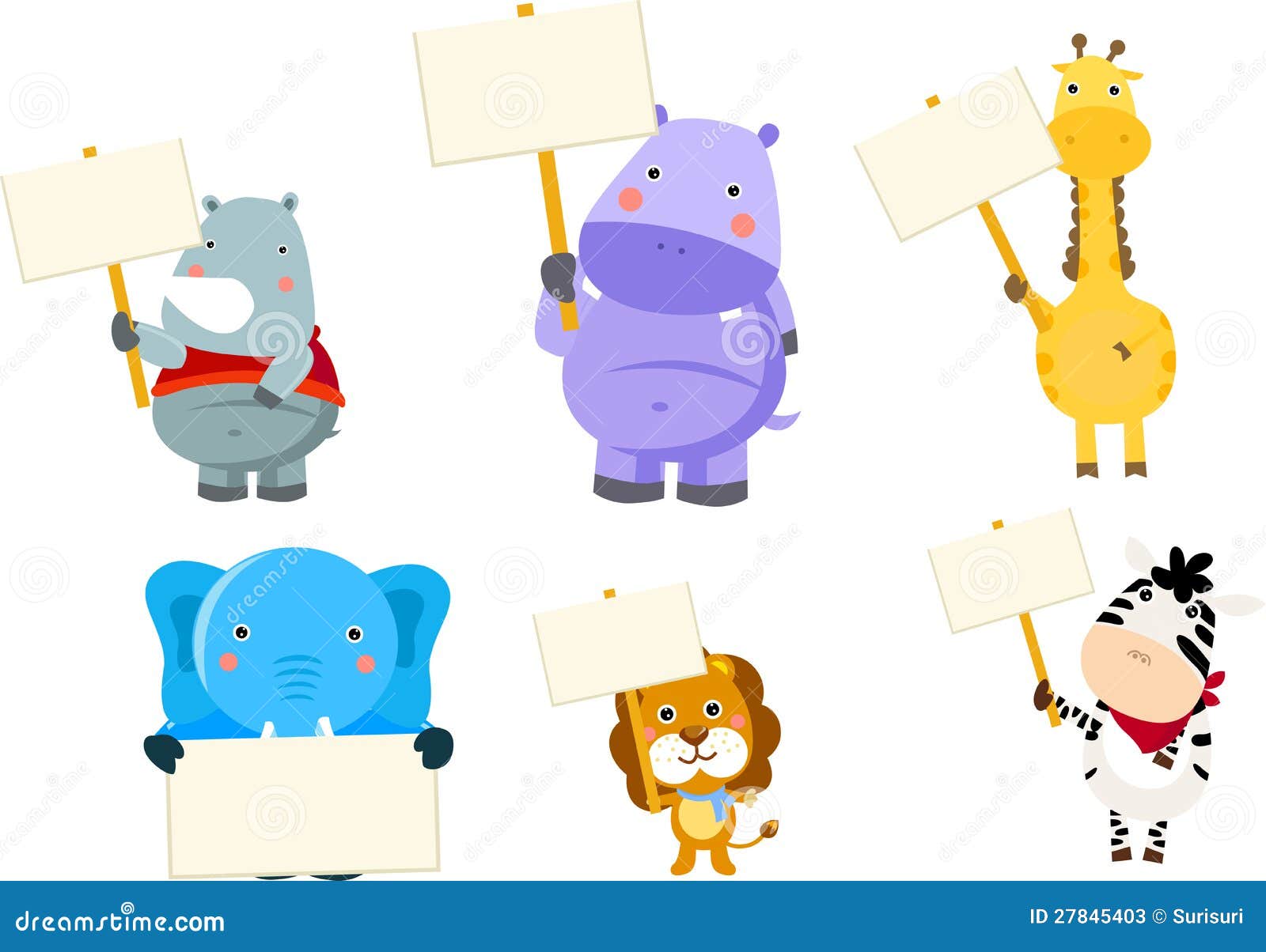 Animals and banner stock vector. Illustration of blank - 27845403