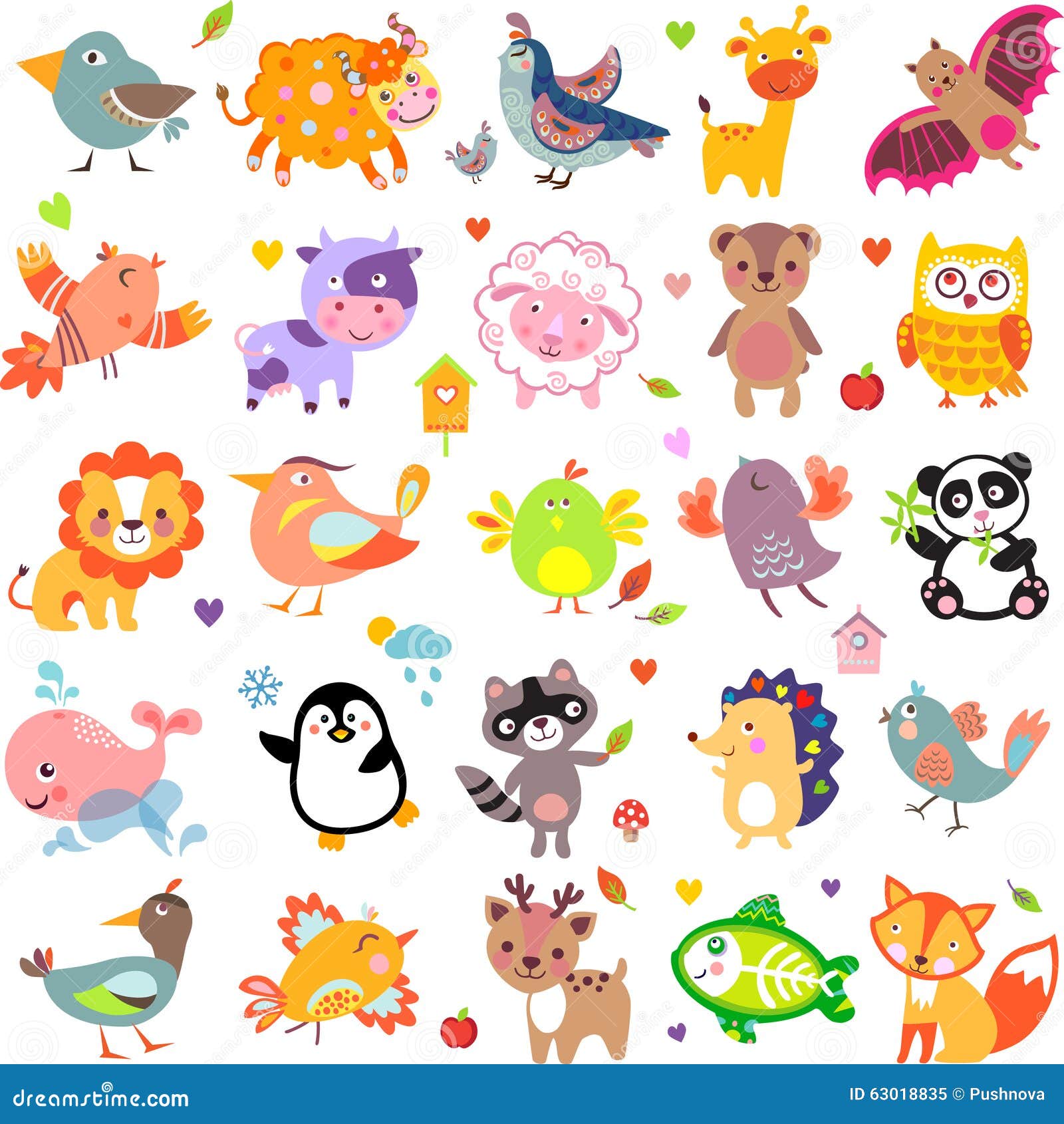 Animals Big Two stock vector. Illustration of colorful - 63018835