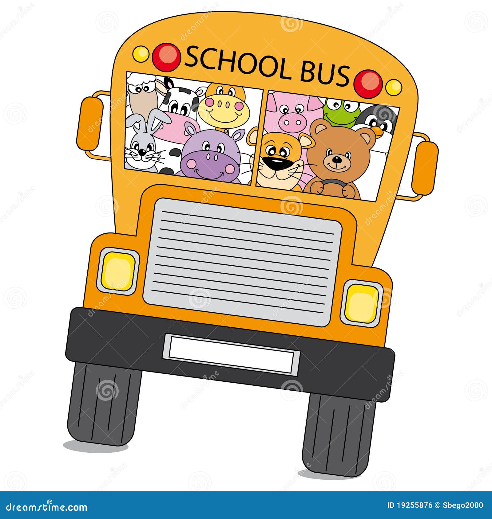 Animals bus stock vector. Illustration of frog, rabbit - 19255876