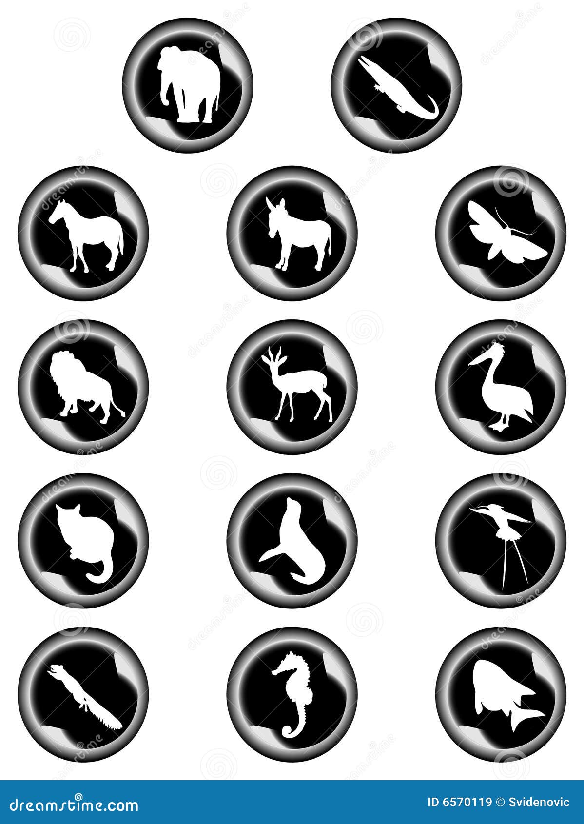 Animals in the buttons stock vector. Illustration of pelican - 6570119