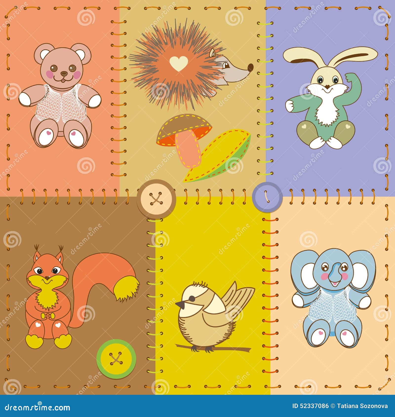 Animals stock illustration. Illustration of forest, handiwork - 52337086