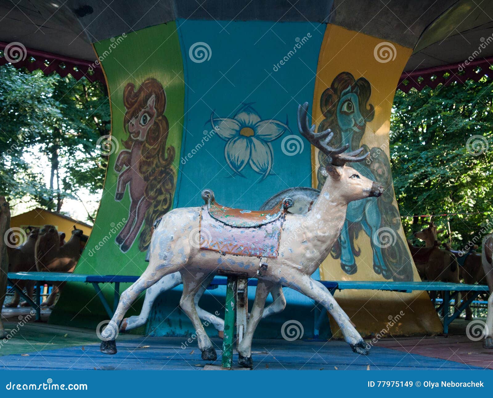 Animals carousel stock image. Image of colorful, midway - 77975149