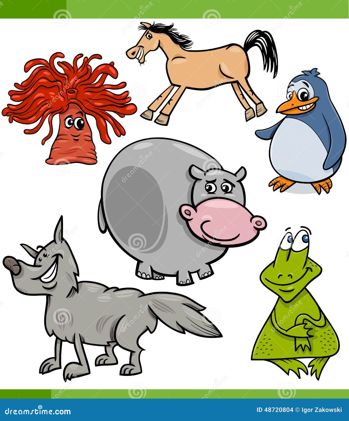 Animals Cartoon Characters Set Stock Vector - Illustration of design ...