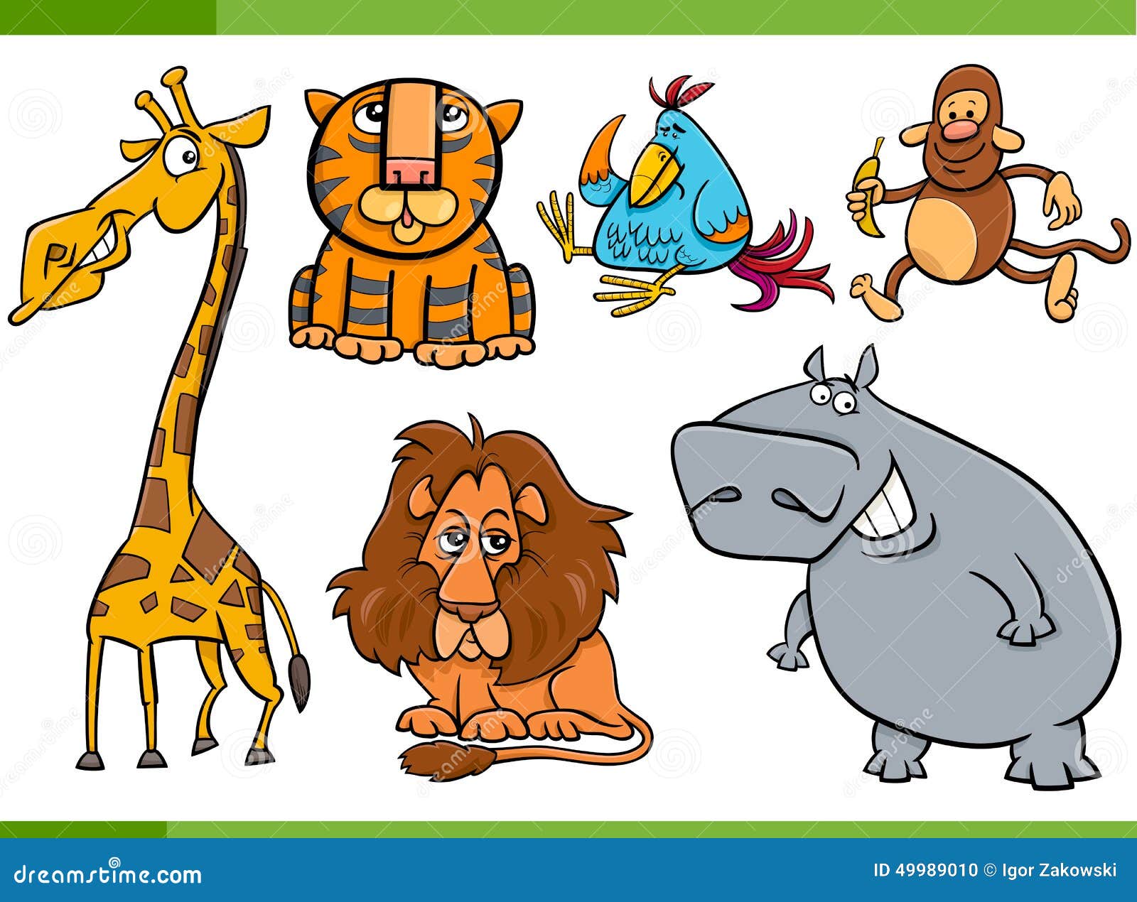 Animals Cartoon Characters Set Stock Vector - Illustration of funny ...