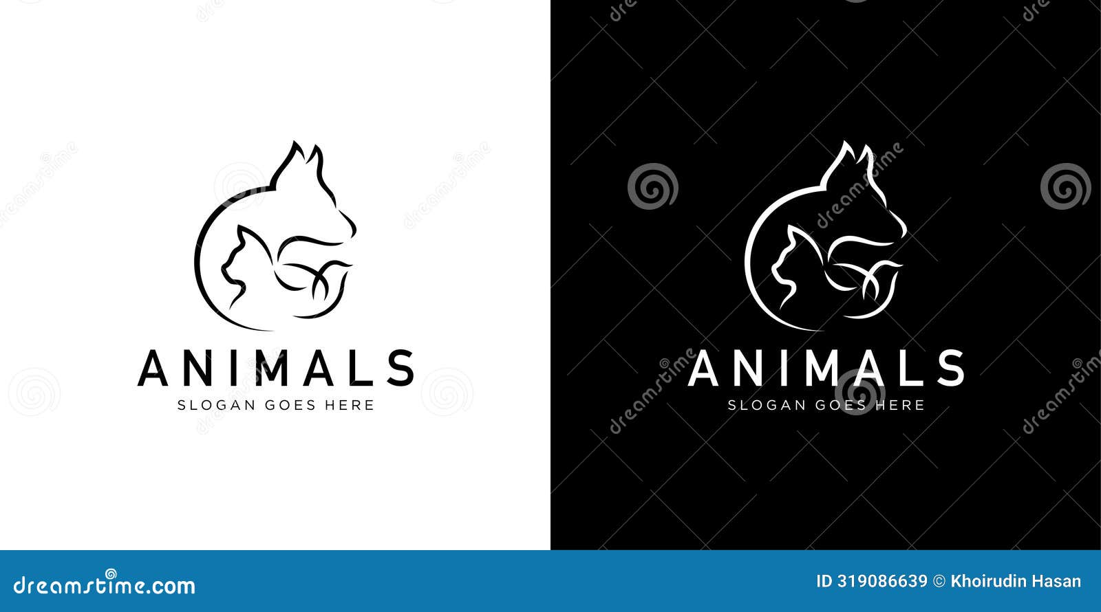 Creative Animals Logo Design Template. Stock Vector - Illustration of ...