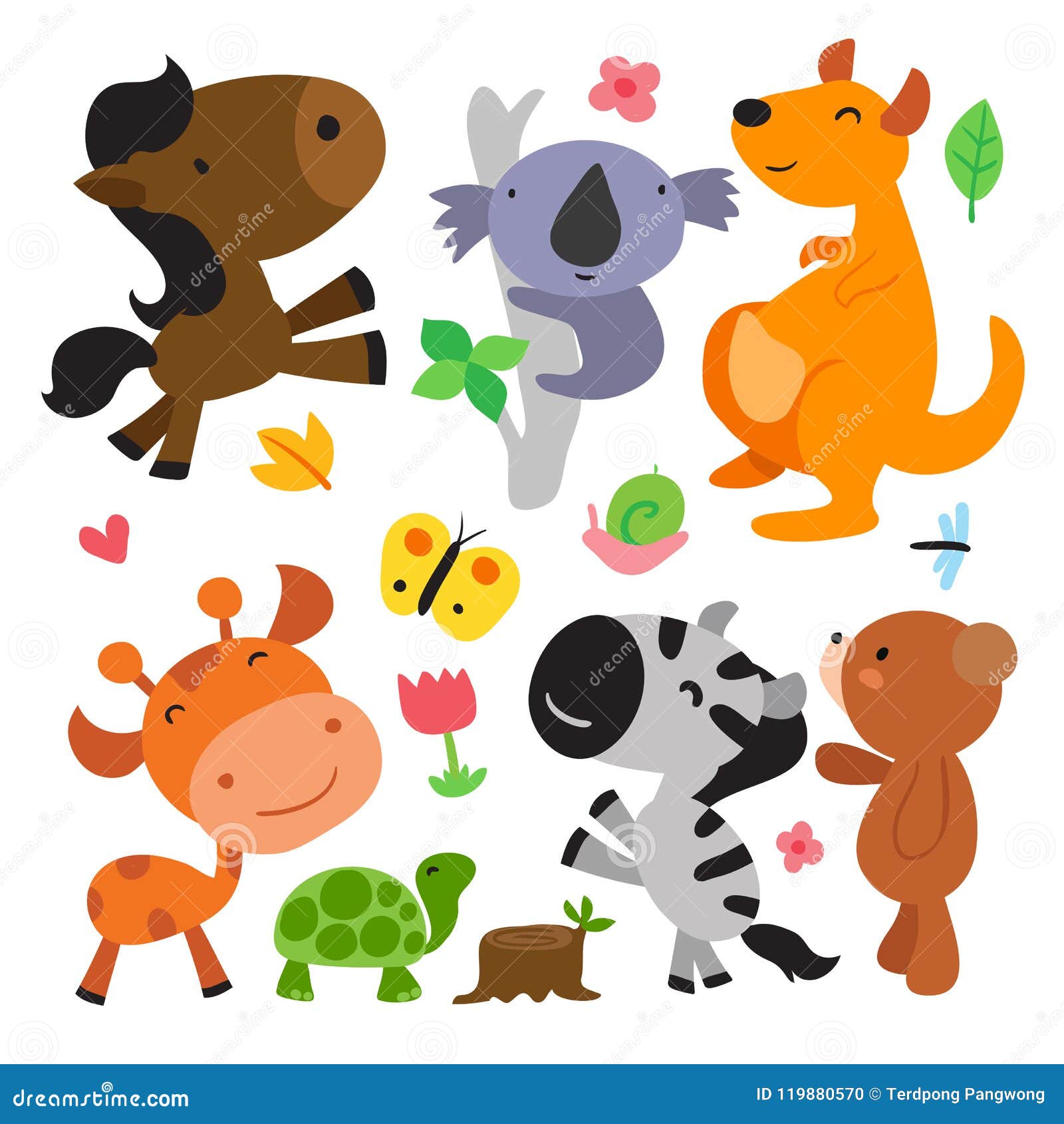 Animals character design stock illustration. Illustration of giraffe ...