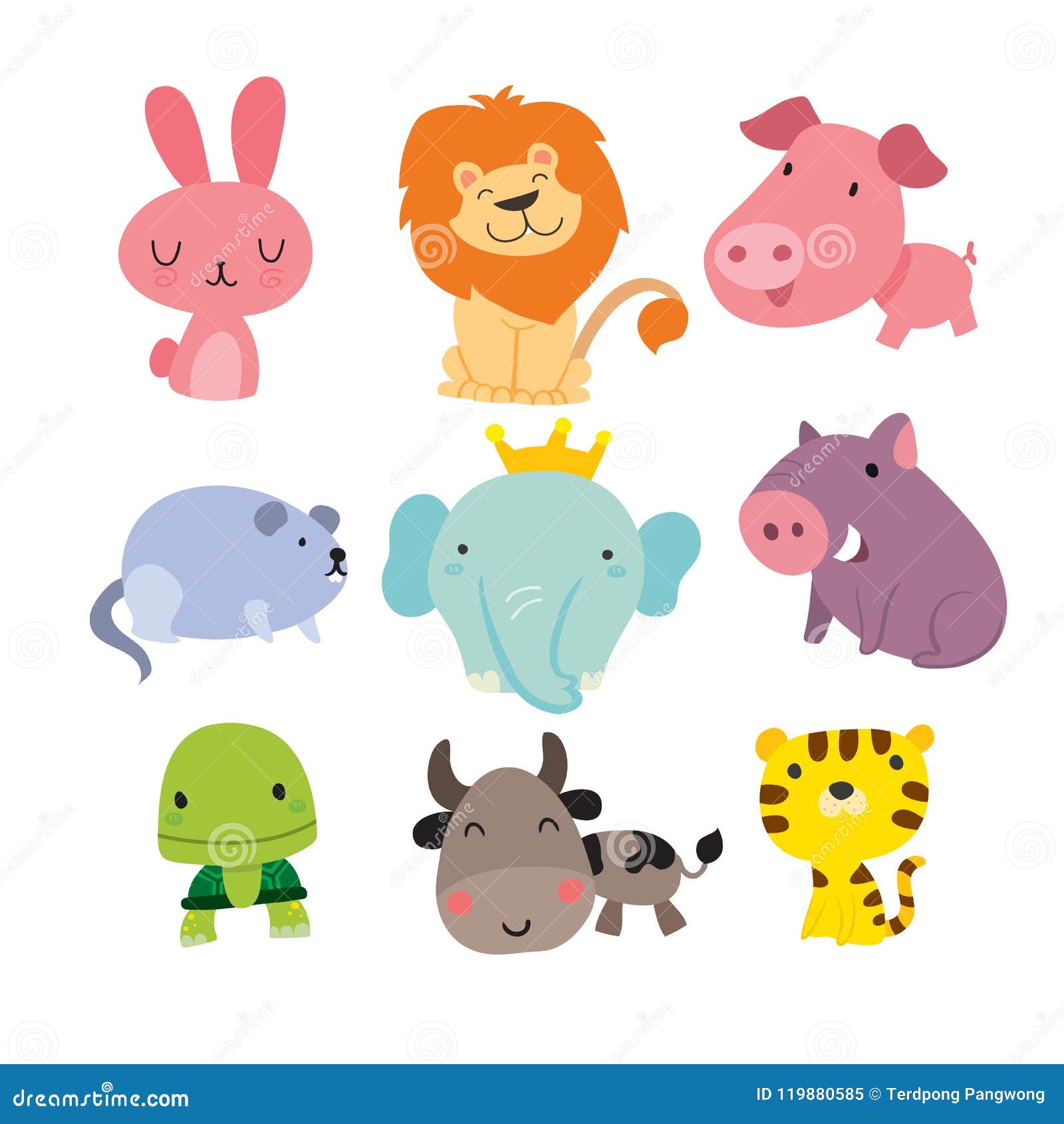 Animals character design stock illustration. Illustration of lion ...