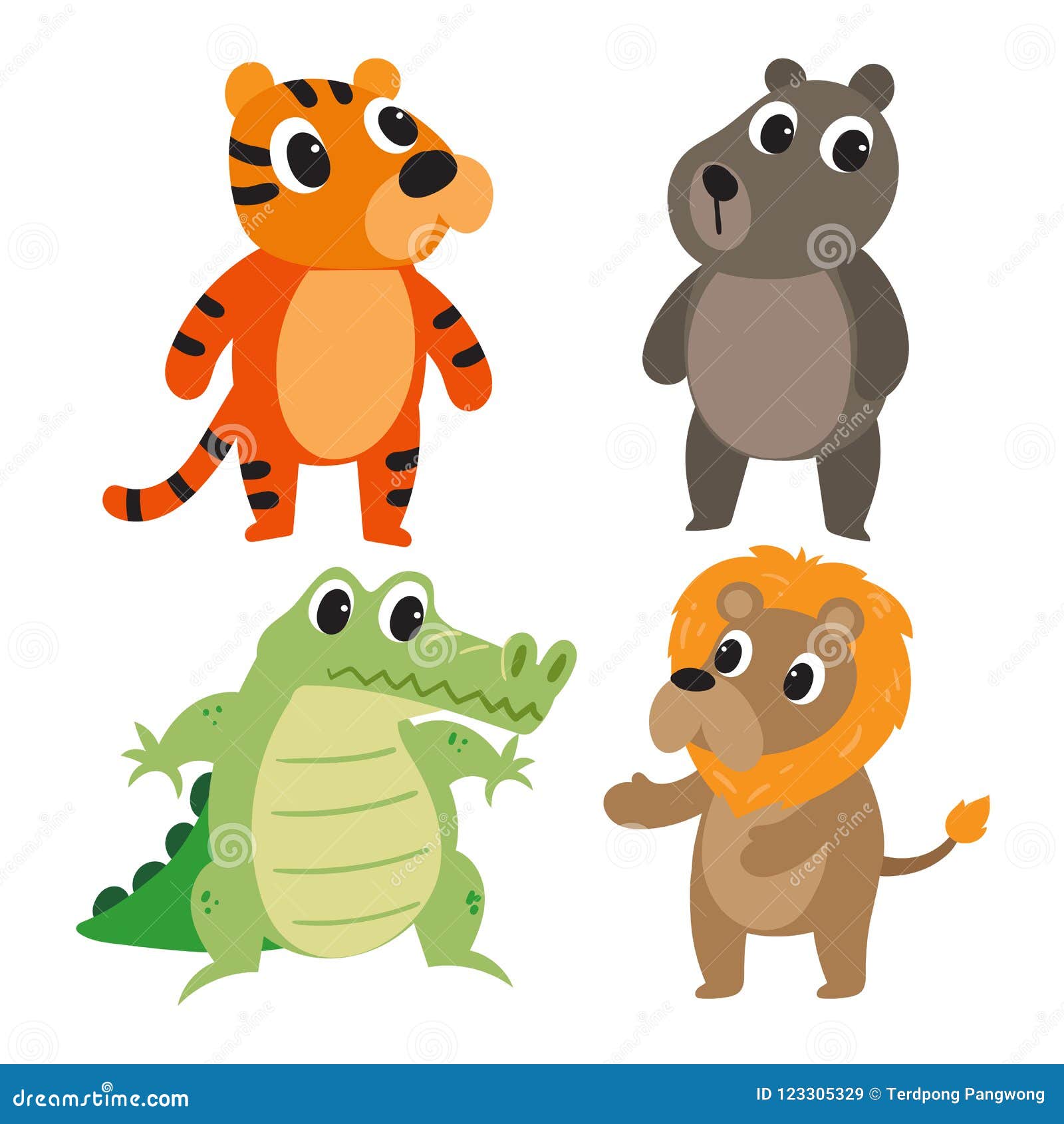 Animals Character Vector Design Stock Vector - Illustration of bear ...