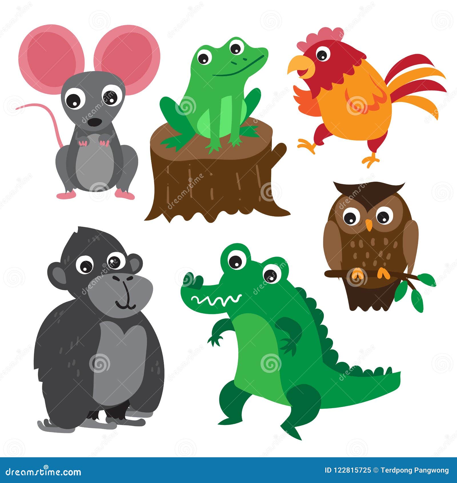 Animals Character Vector Design Stock Vector - Illustration of color ...