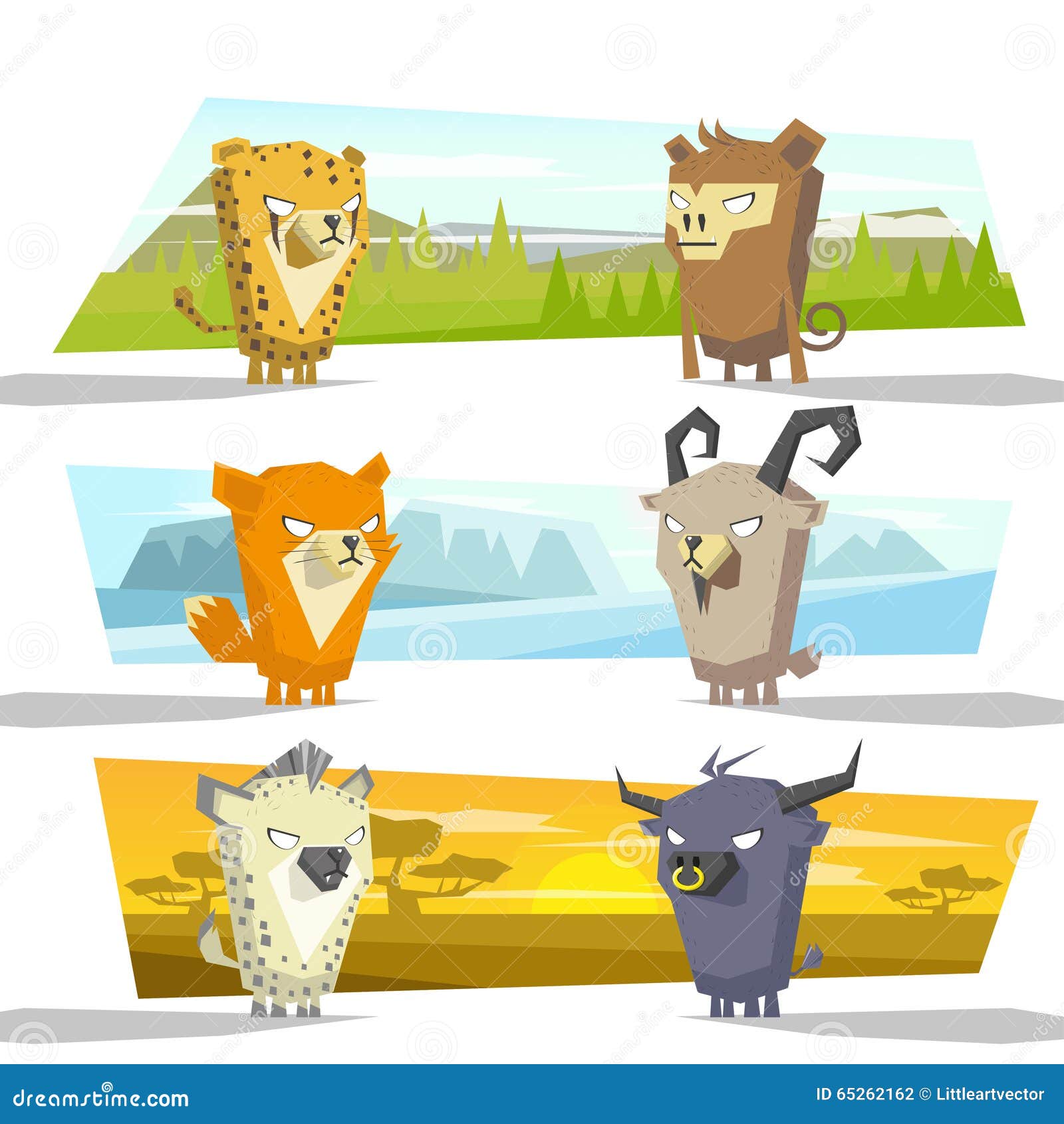 Animals collection team B stock vector. Illustration of adorable - 65262162