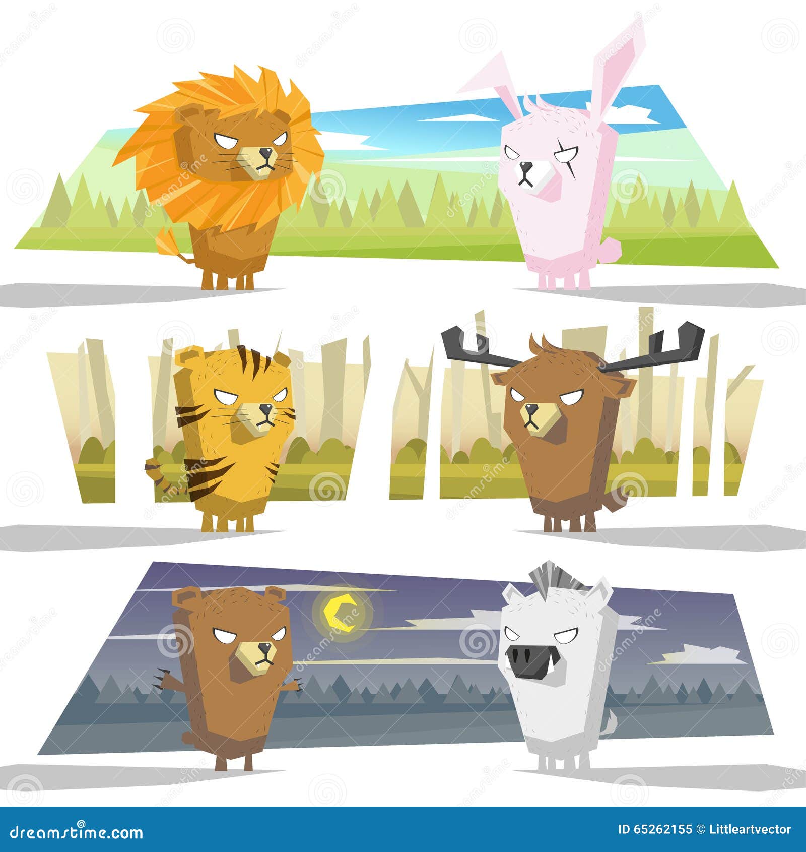 Animals collection team a stock vector. Illustration of beast - 65262155