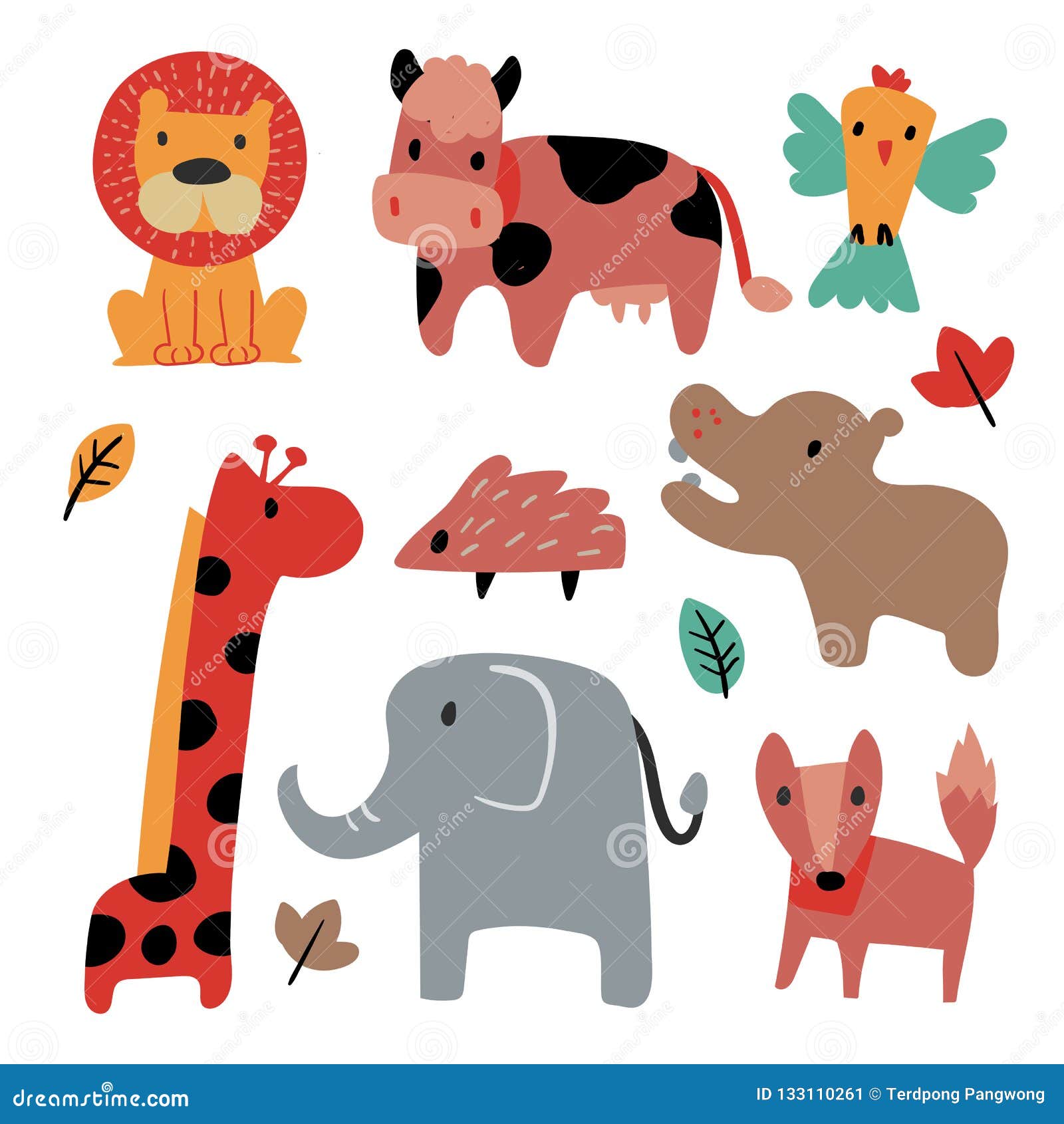 Animals Collection Vector Design Stock Vector - Illustration of isolate ...