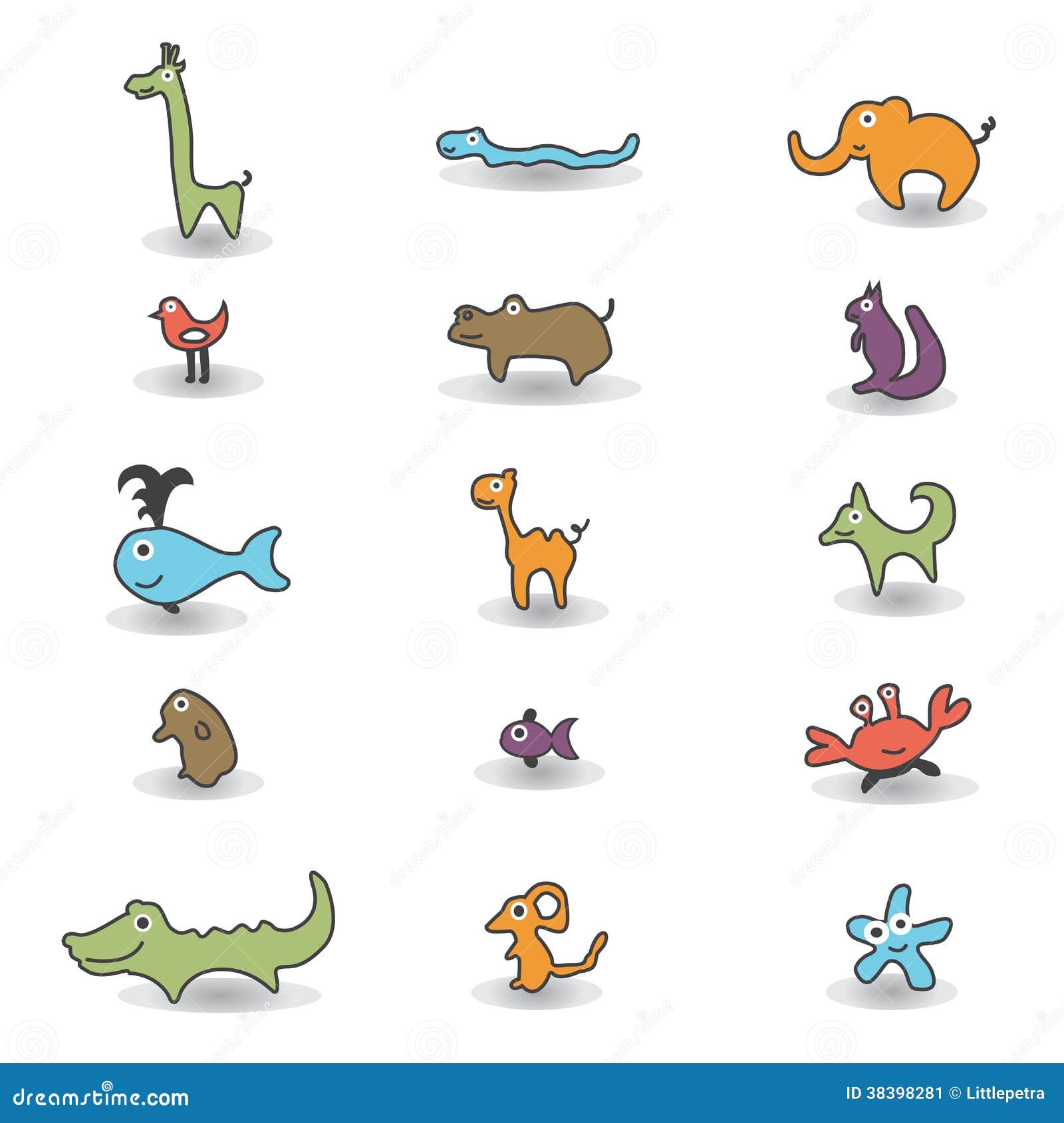 Animals colored icons stock illustration. Illustration of elephant ...