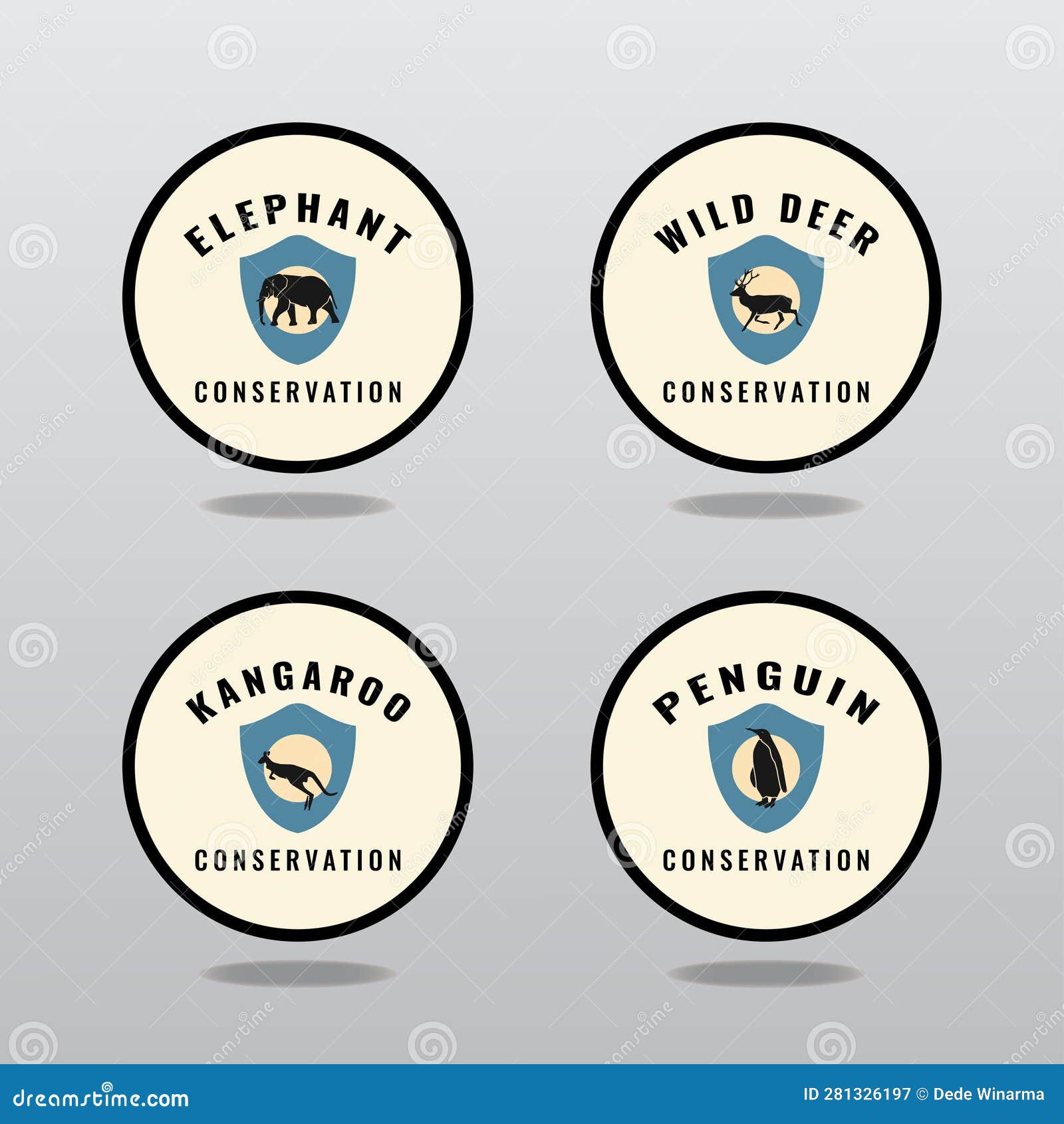 Animals Conservation Design Logo Vector Illustration Stock Vector ...