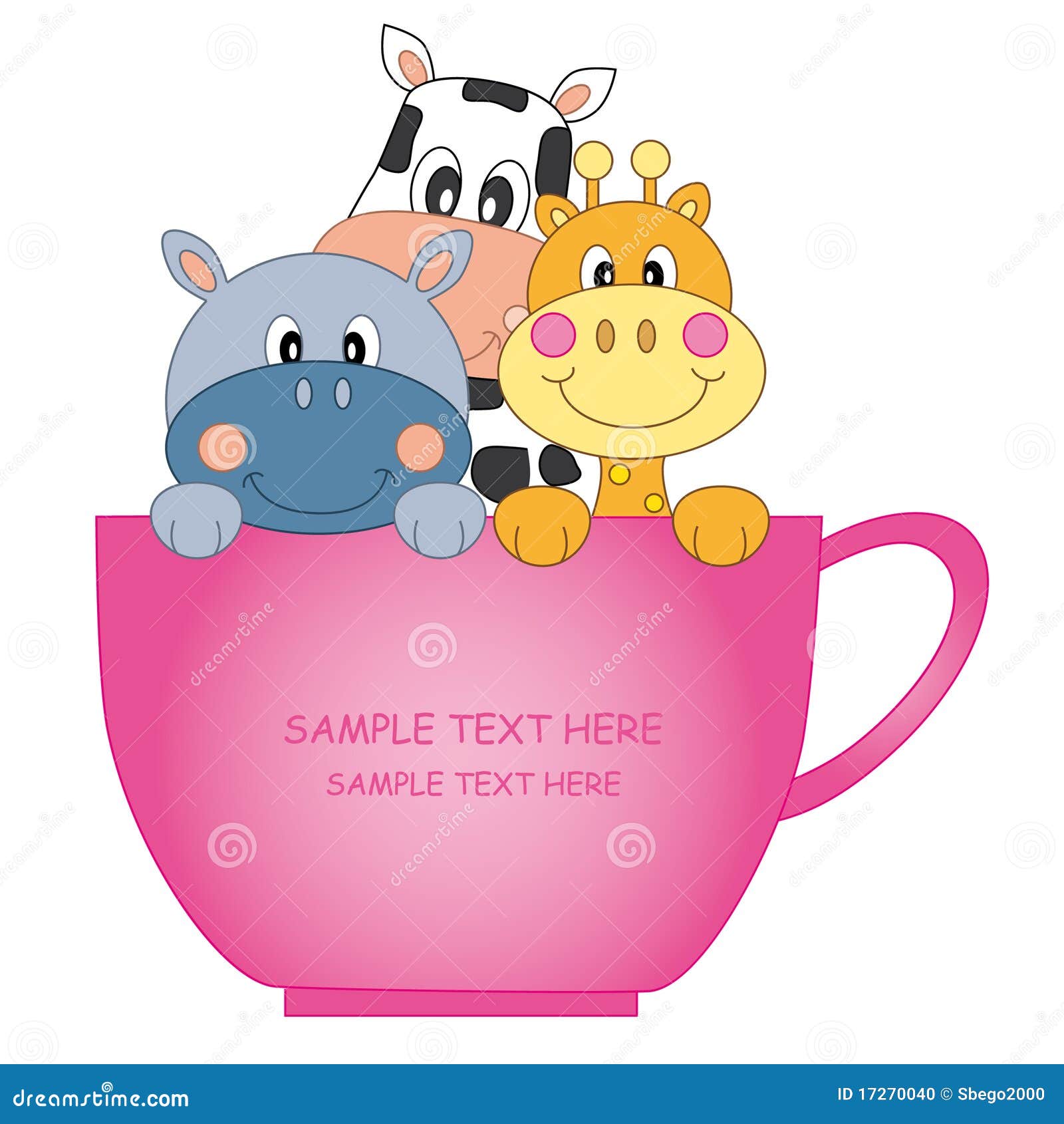 Animals in a cup stock vector. Illustration of cartoon - 17270040