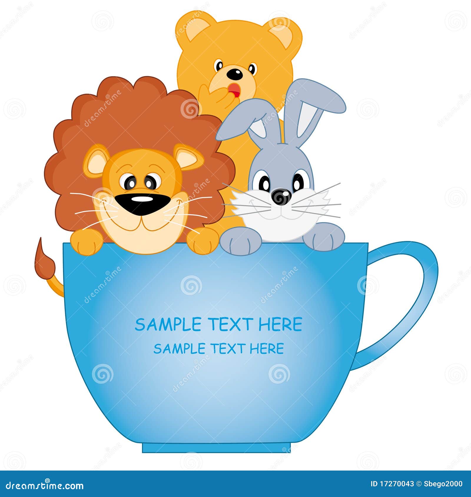 Animals-cup stock vector. Illustration of childlike, card - 17270043