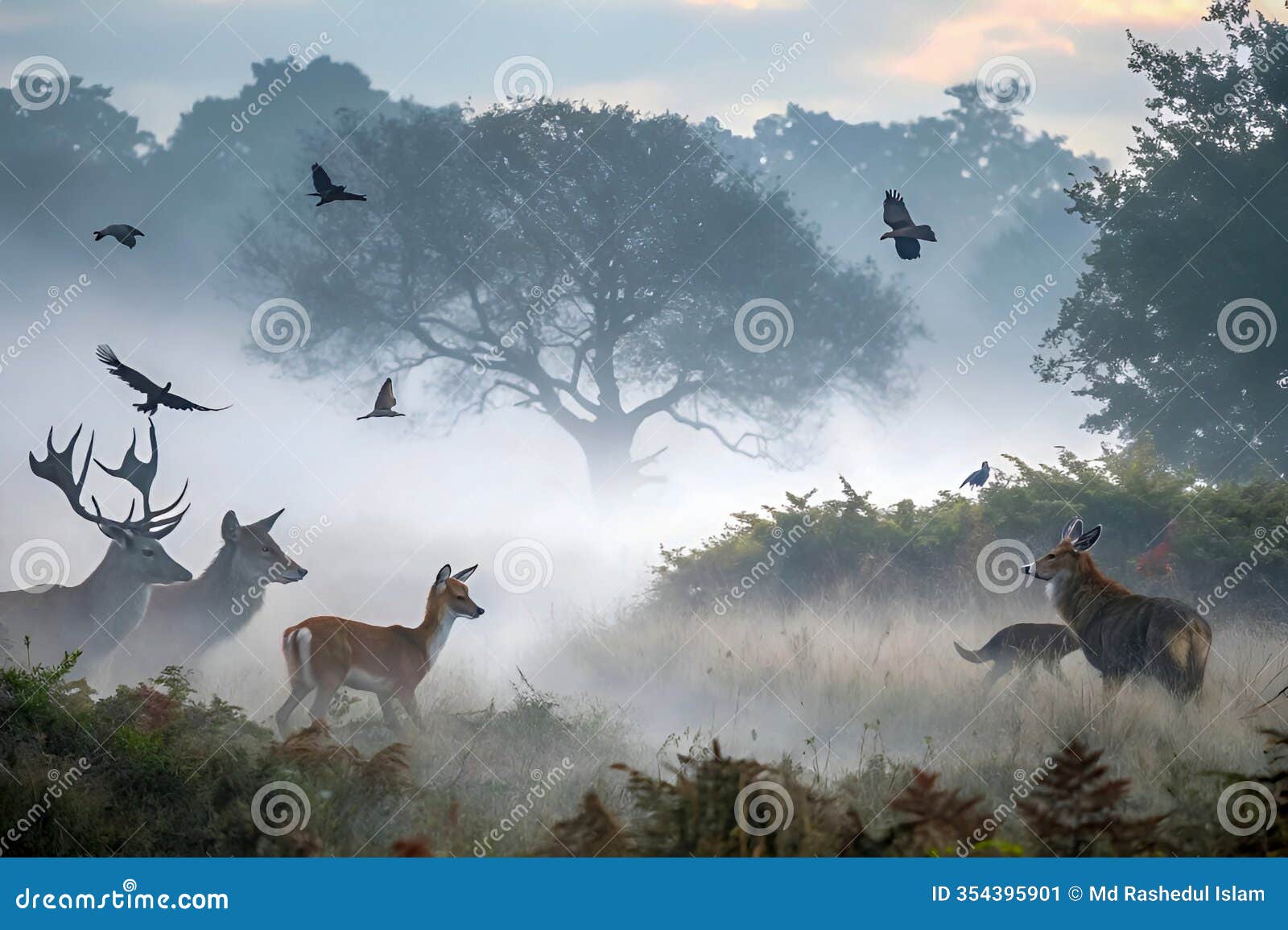 Animals Emerging from or Blending into the Mist. Generated Using AI ...
