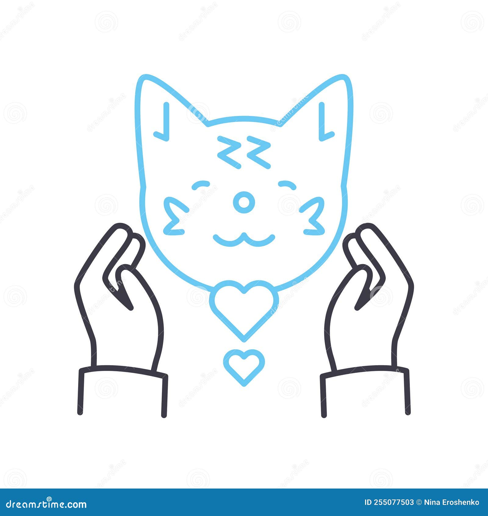 Animals Help Line Icon, Outline Symbol, Vector Illustration, Concept ...