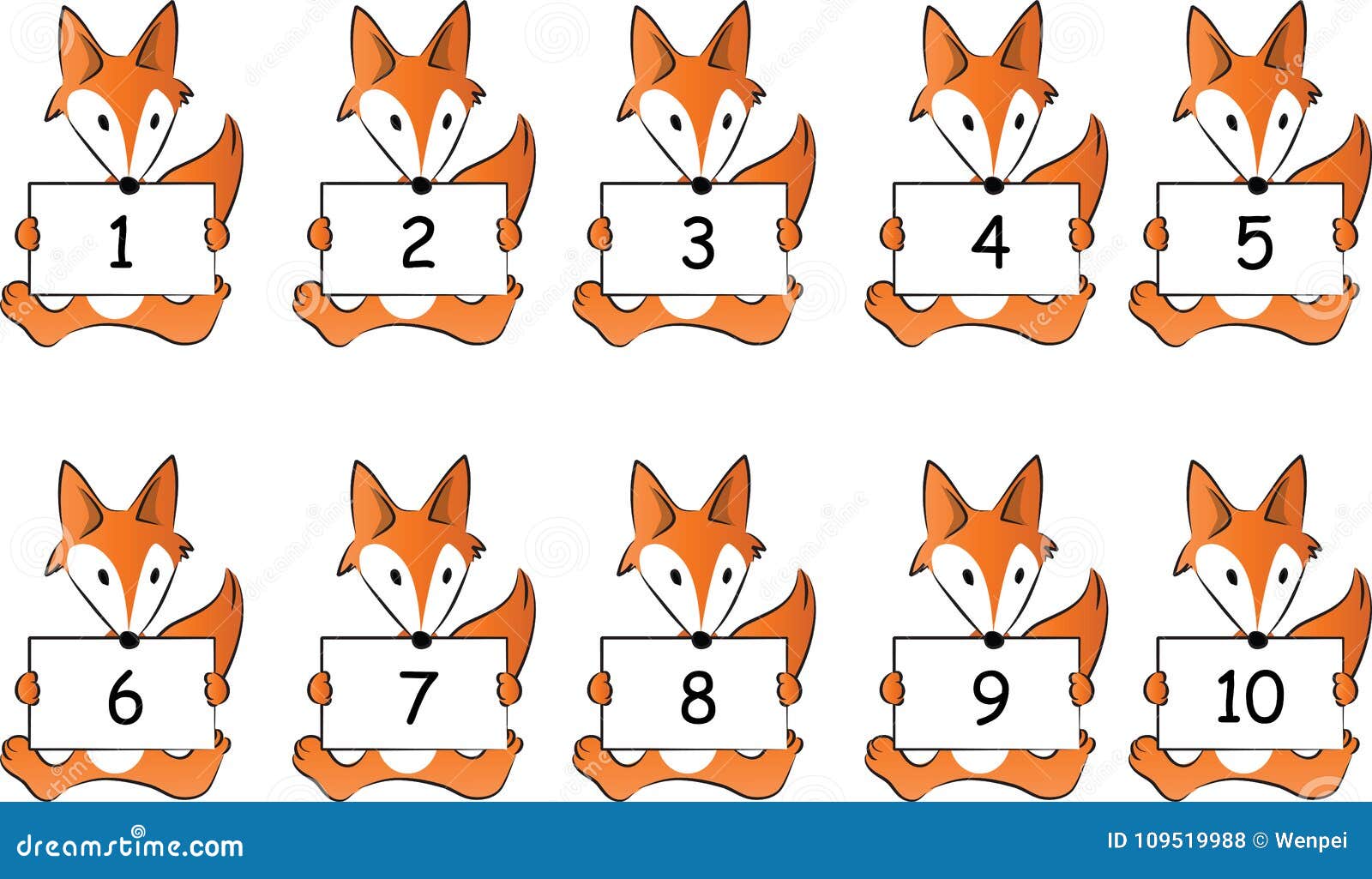 Animals Holding Numbers One To Ten Vector Editorial Stock Photo ...