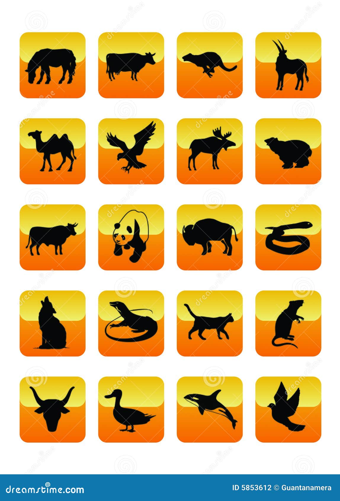 Animals Icons 03 stock vector. Illustration of beast, nature - 5853612