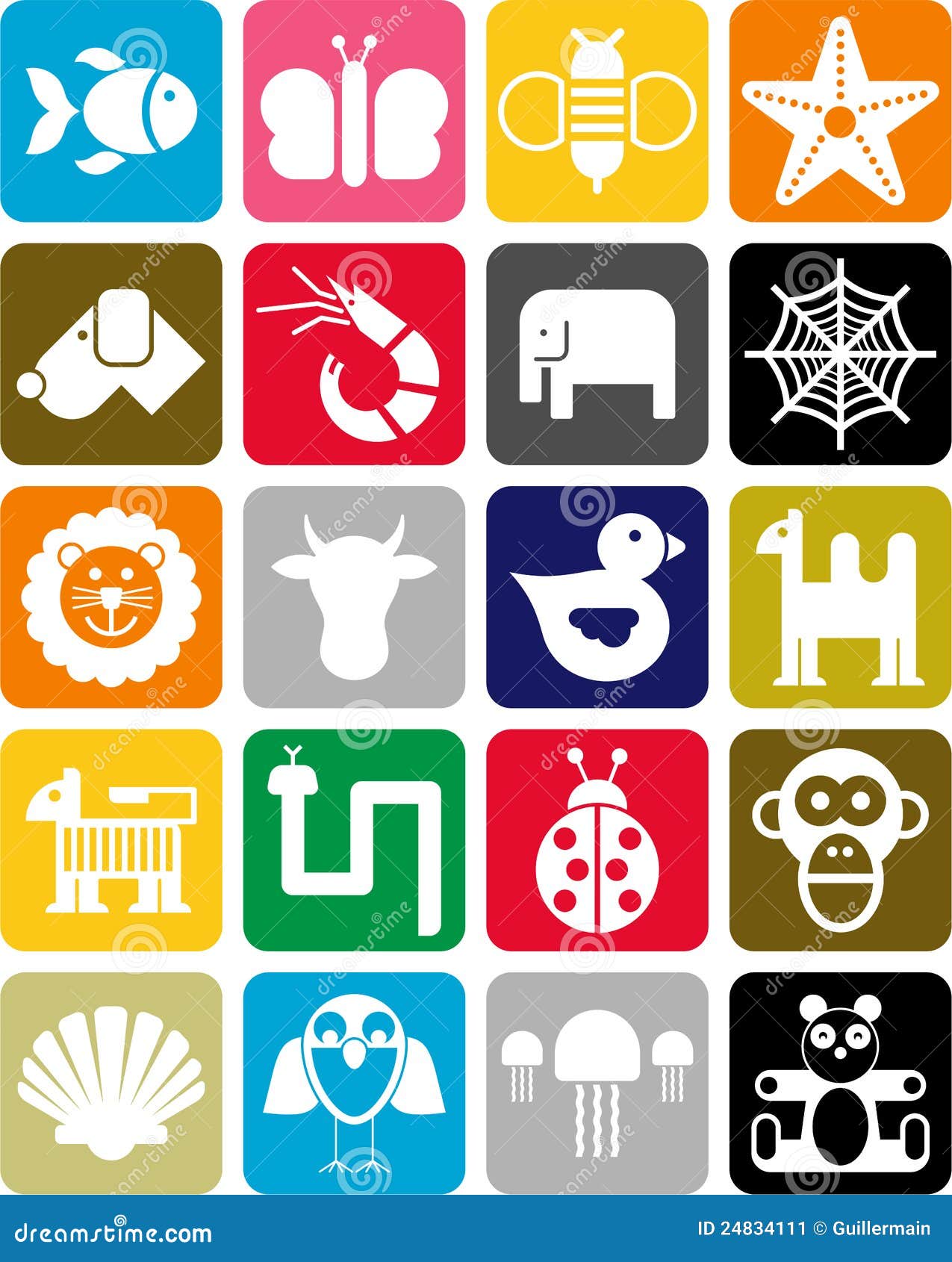 Animals icons stock vector. Illustration of camel, chimpanzee - 24834111