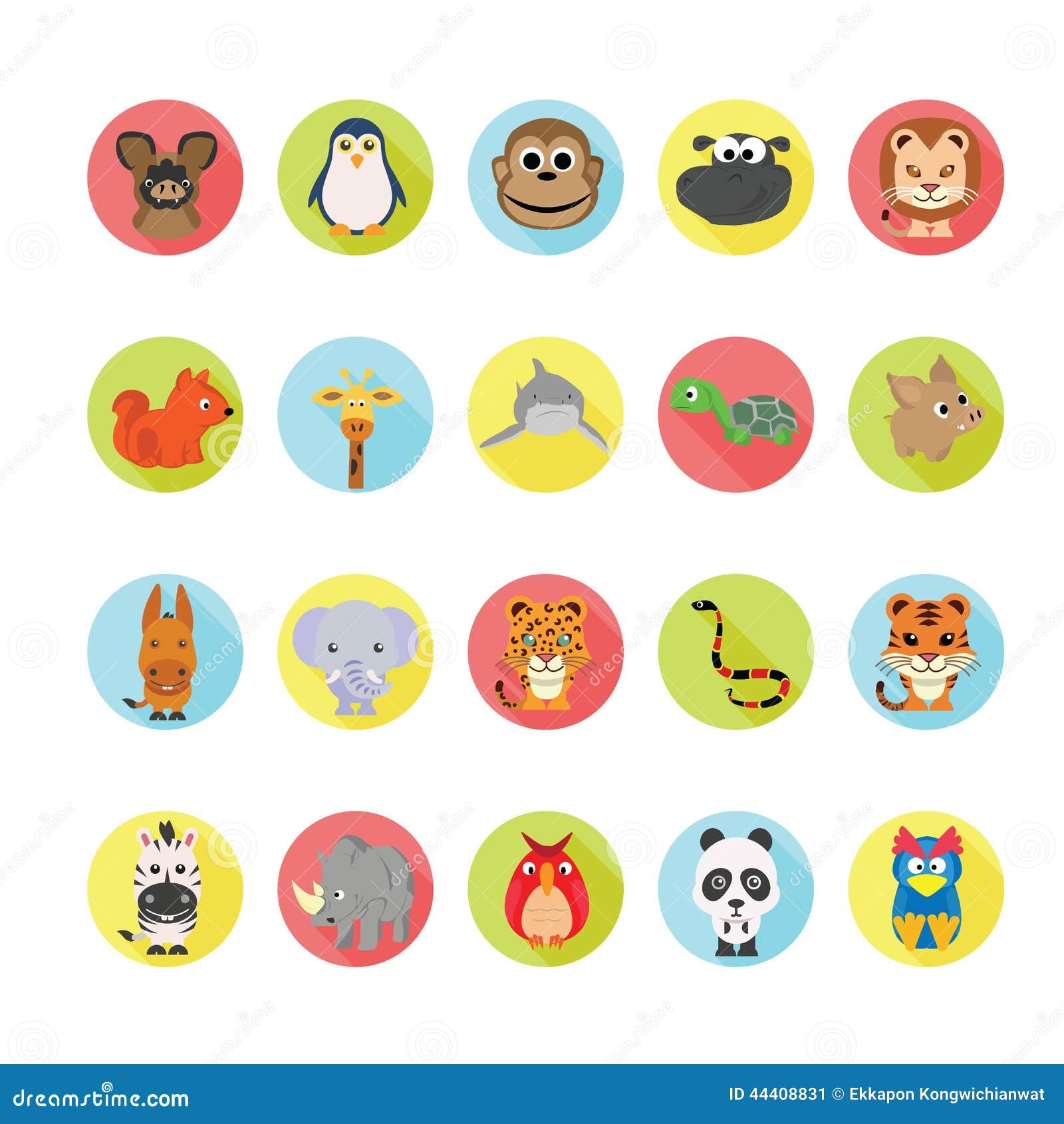 Animals icons set. stock vector. Illustration of pets - 44408831
