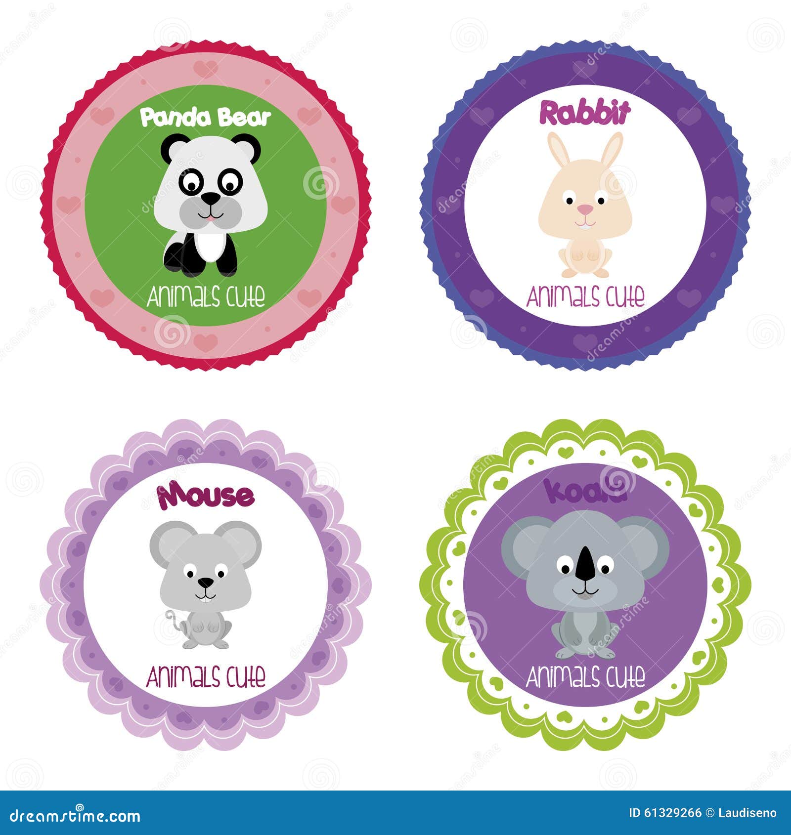 Animals labels stock vector. Illustration of shape, gift - 61329266